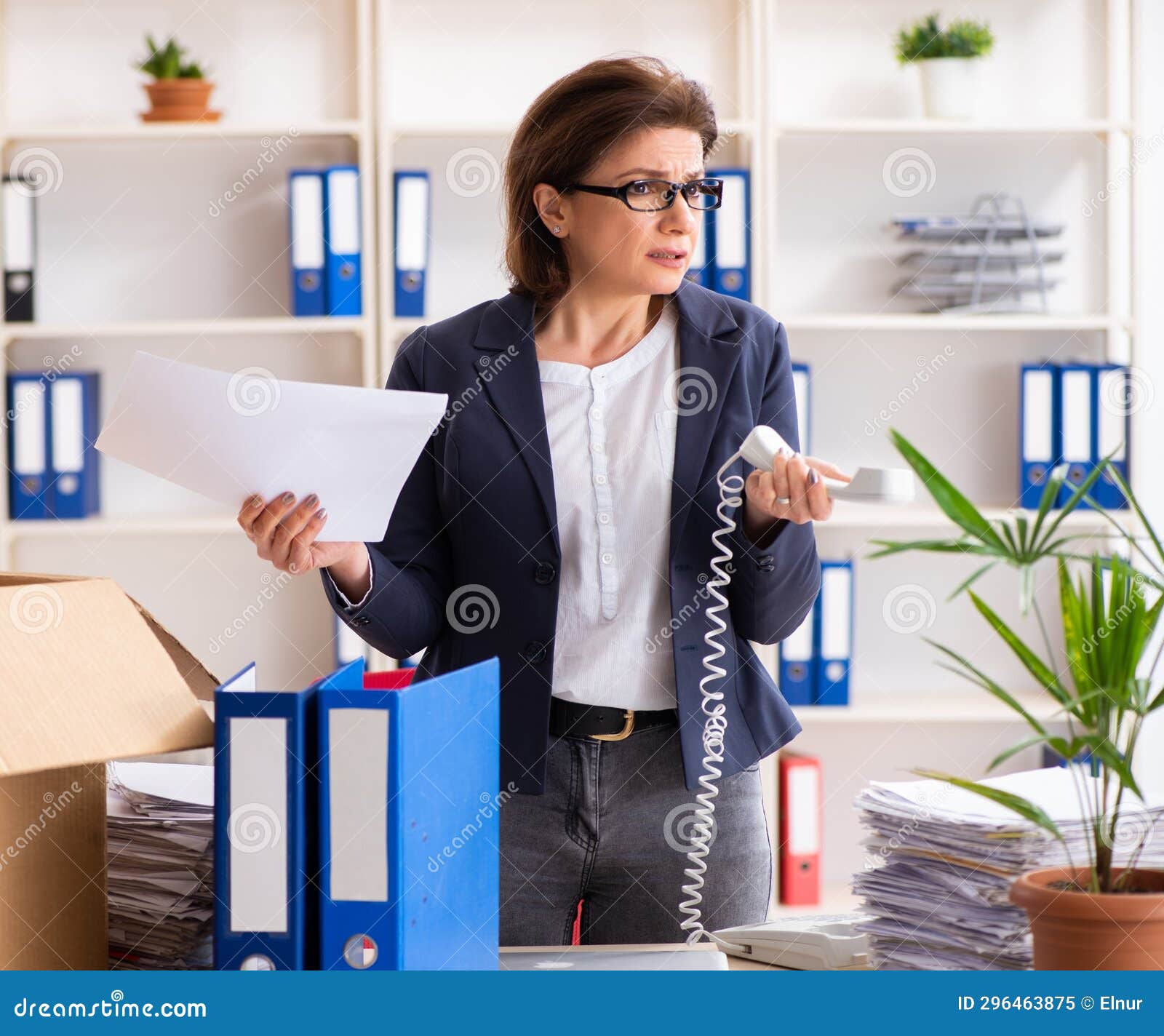 Middle-aged Female Employee Being Fired from Her Work Stock Image ...