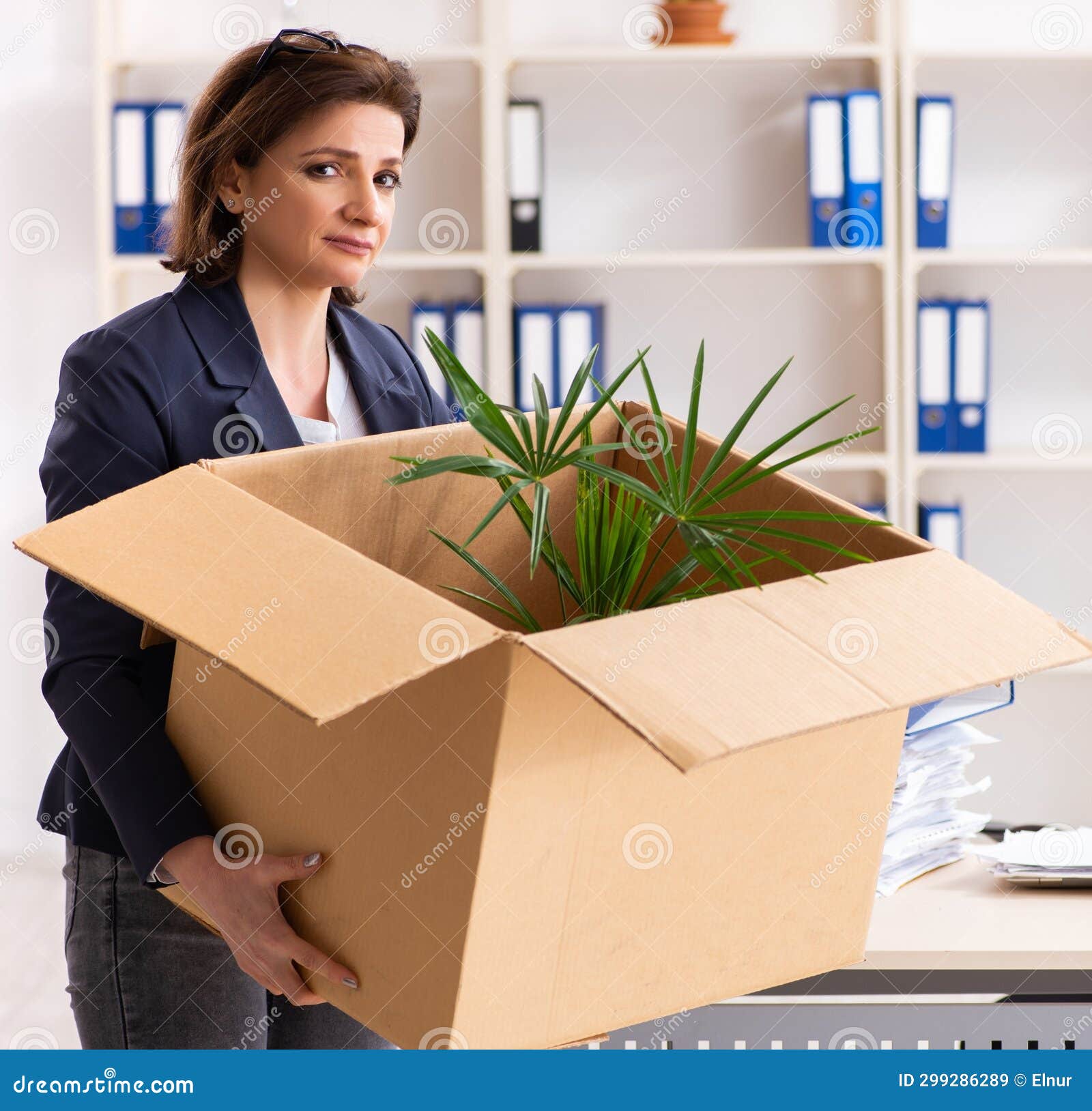 Middle-aged Female Employee Being Fired from Her Work Stock Image ...