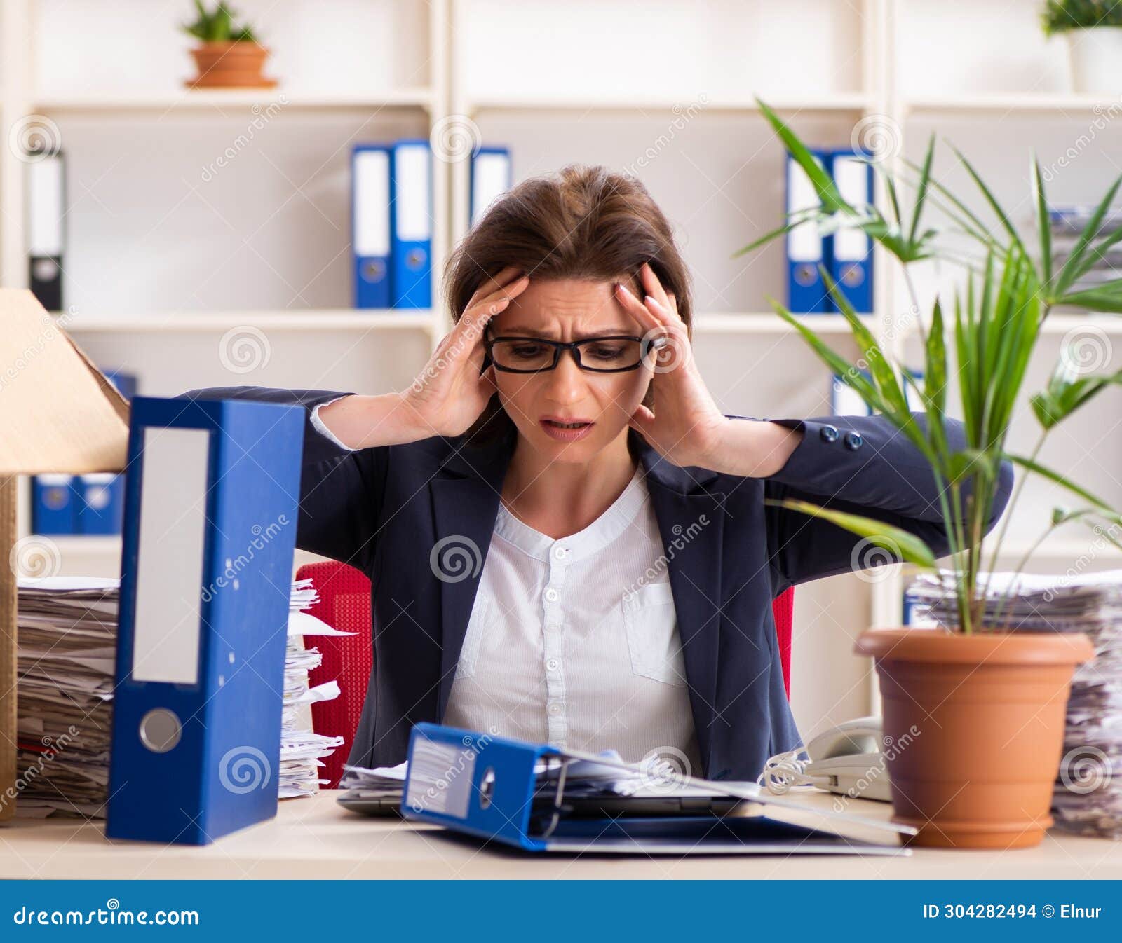 Middle-aged Female Employee Being Fired from Her Work Stock Photo ...