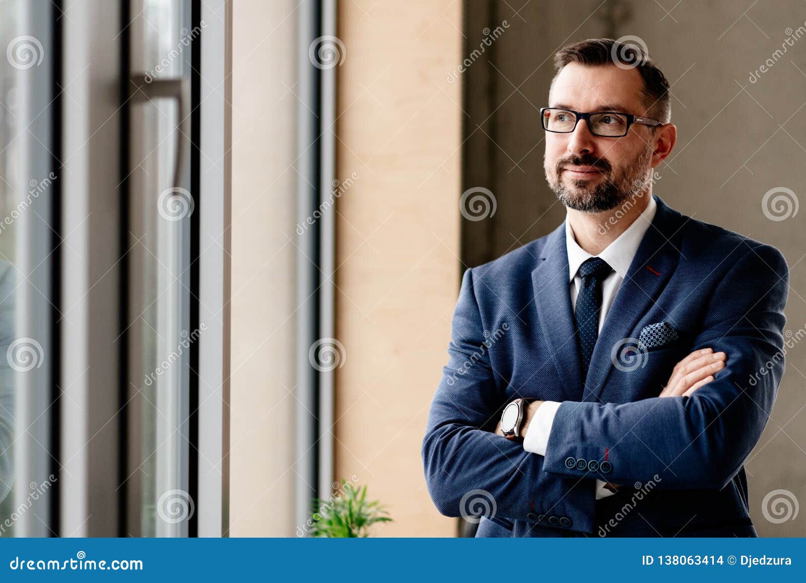 Middle Aged Handsome Businessman in Suit at Office Stock Photo - Image ...