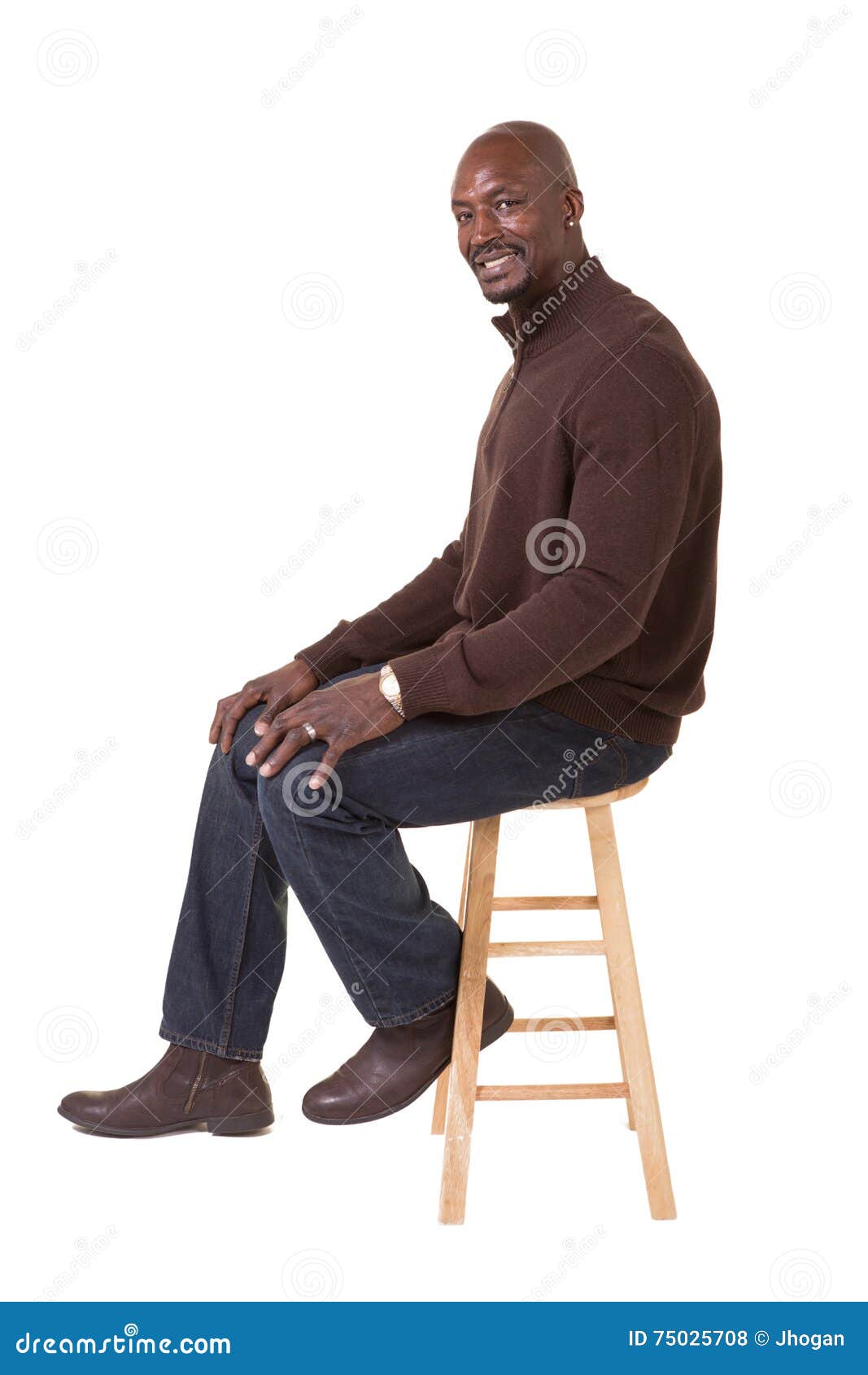 Middle Aged Male Sitting Down Stock Photo - Image of grandfather ...