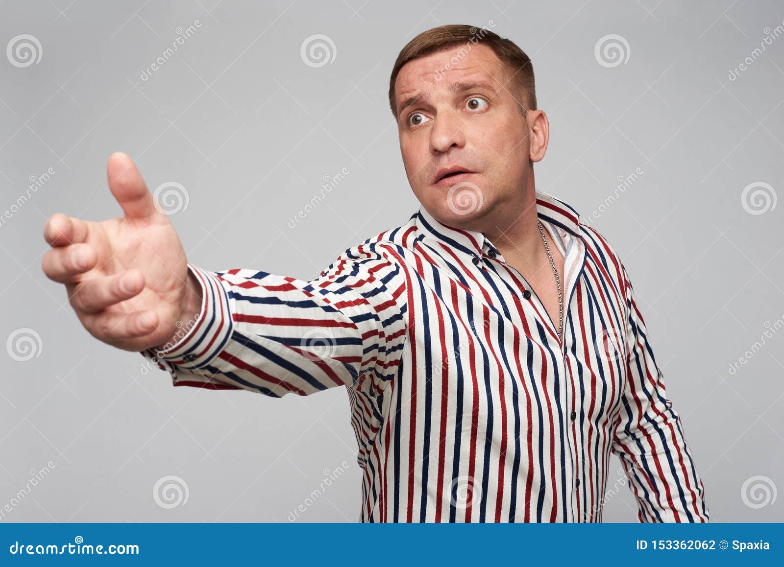Middle Aged Man is Asking Someone To Come Back Stock Photo - Image of ...