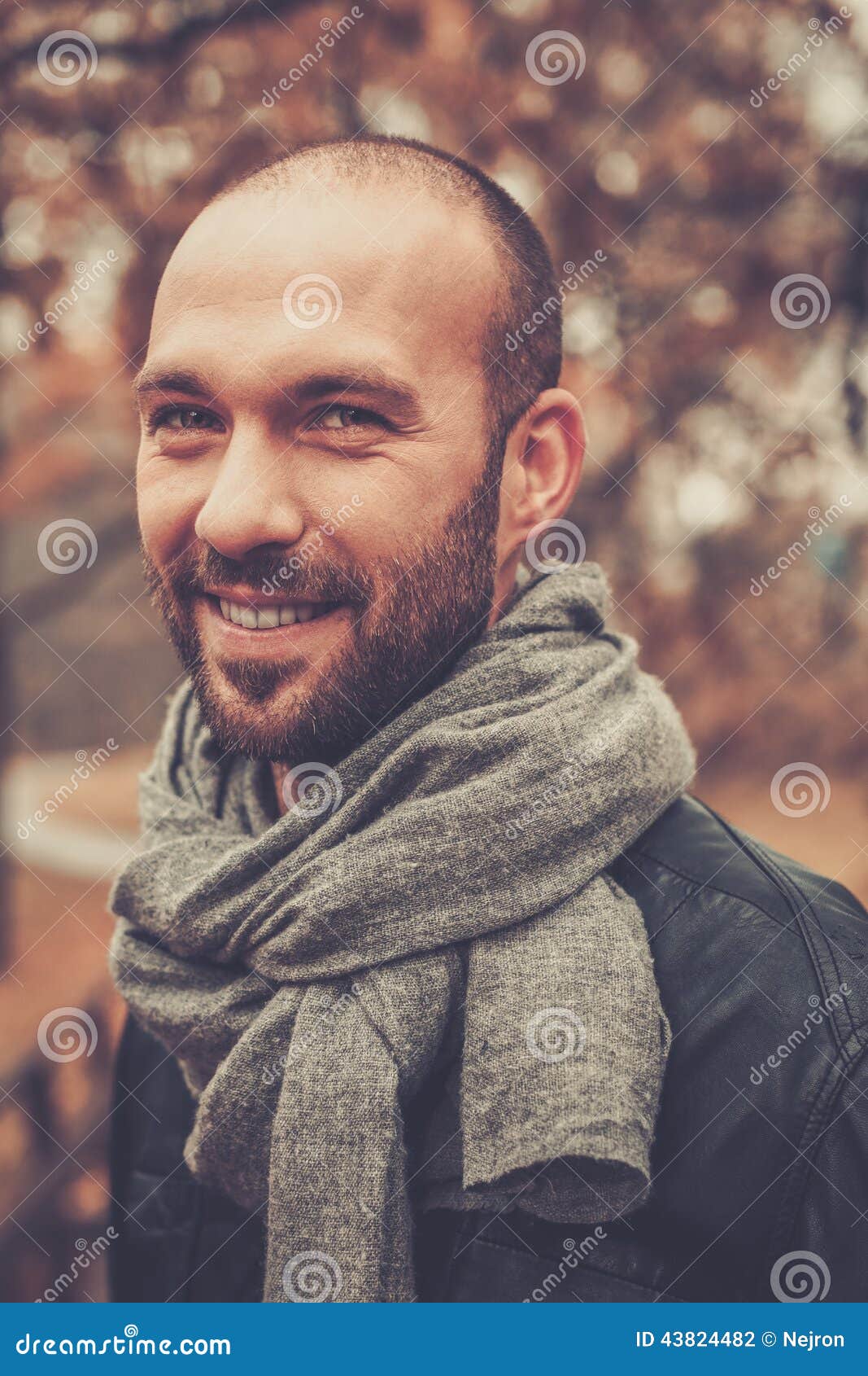 Middle-aged Man on an Autumn Day Stock Photo - Image of enjoying ...