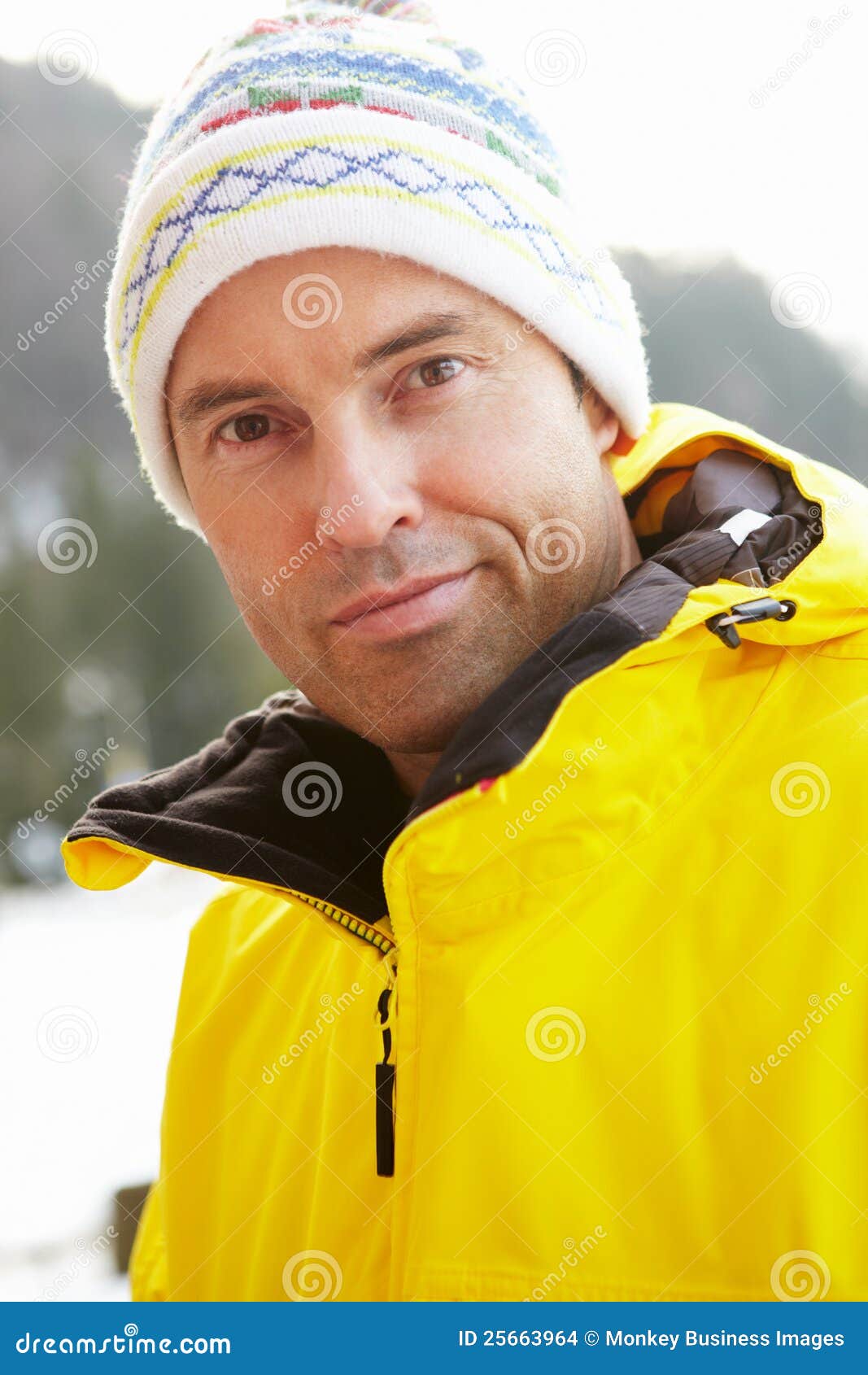 Middle Aged Man Dressed for Cold Weather Stock Photo - Image of happy ...