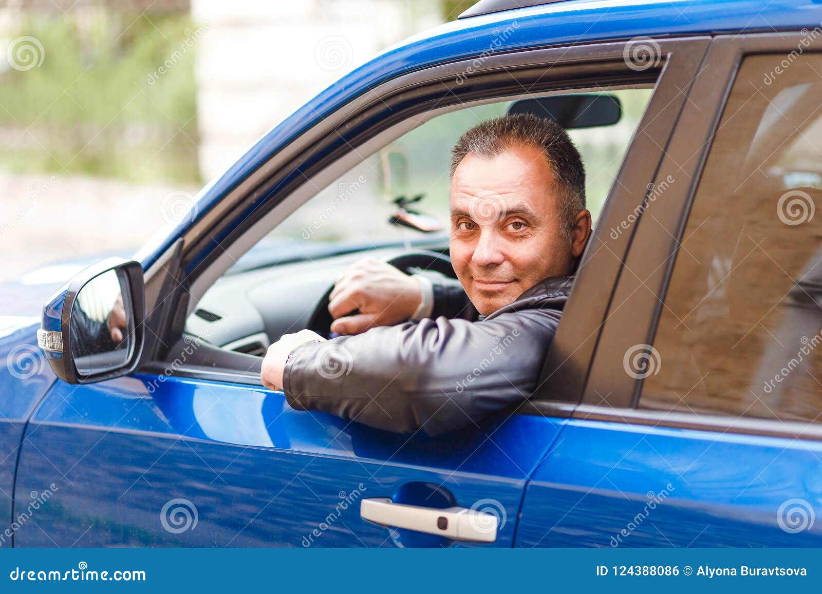 Middle-aged Man Driving a Car Stock Photo - Image of professional ...