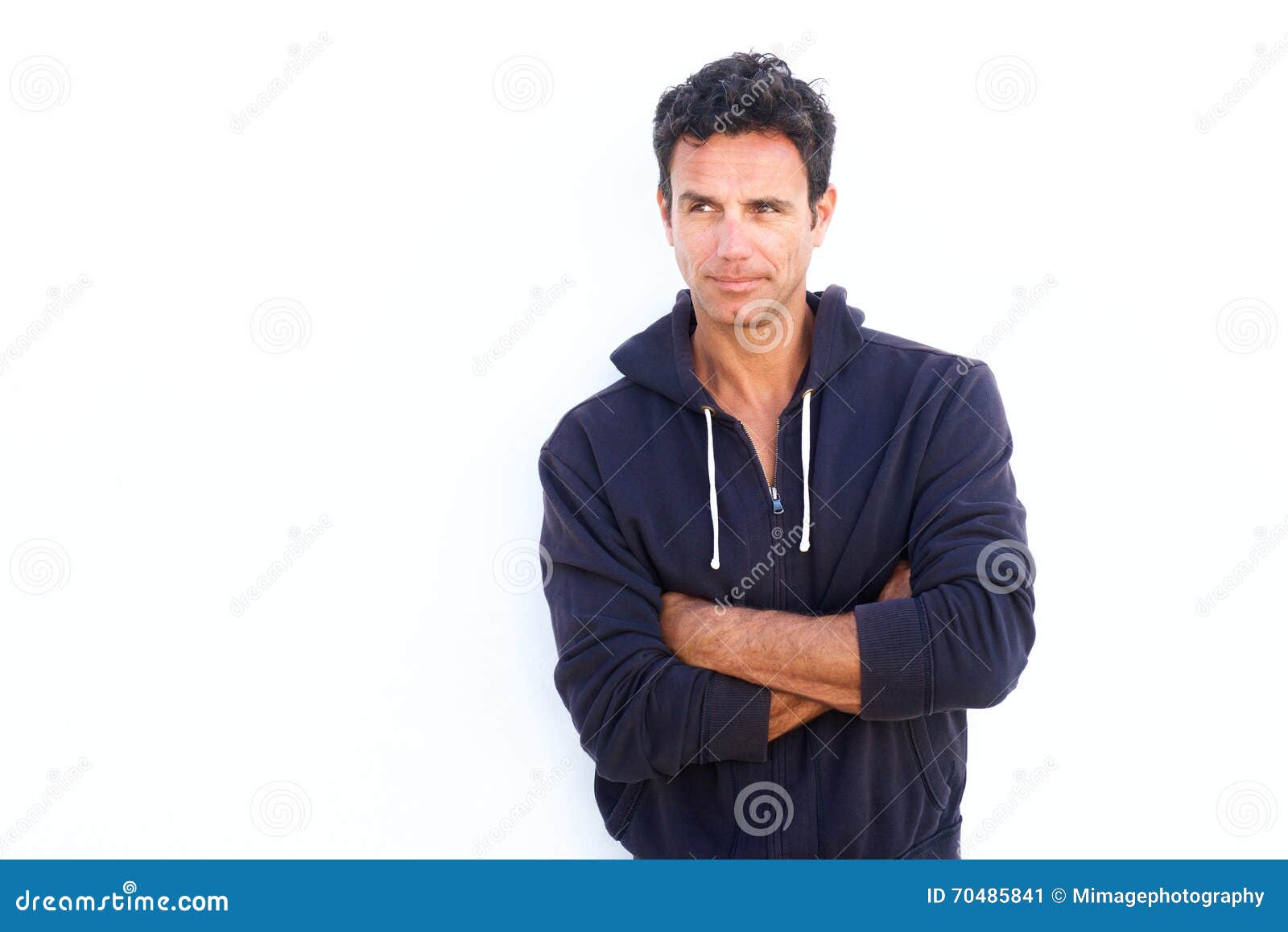 Middle aged man glancing stock image. Image of happiness - 70485841