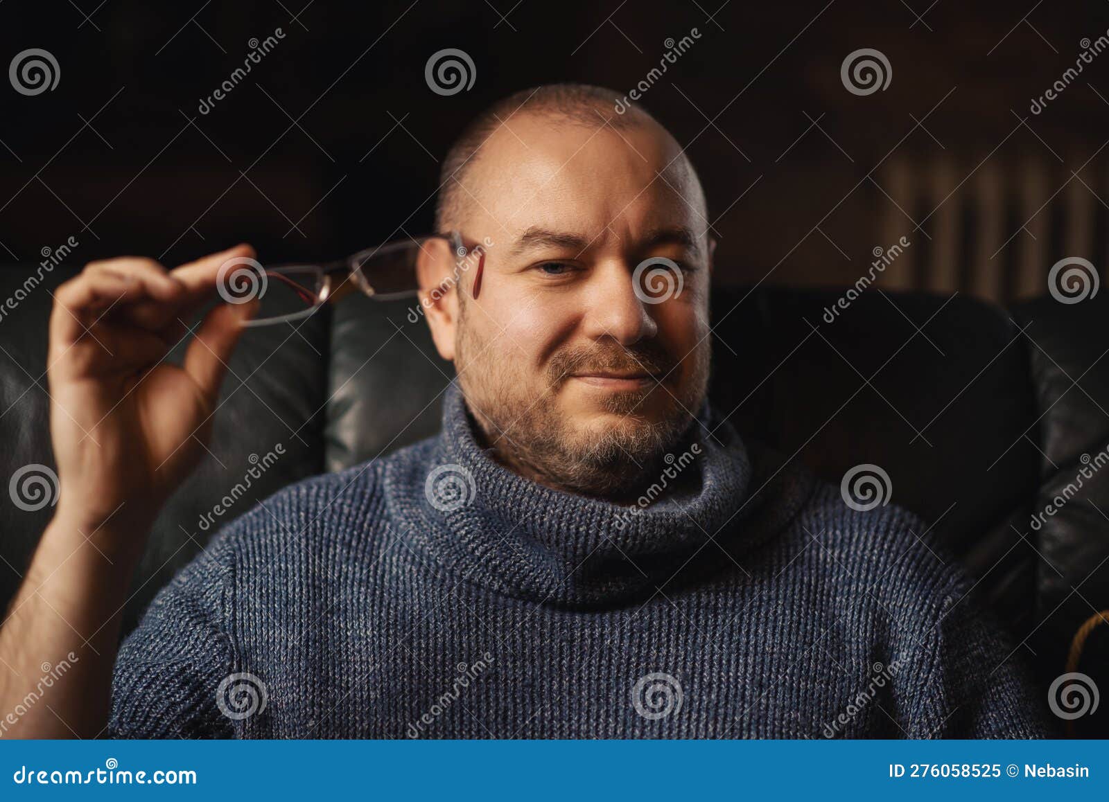Middle-aged Man with Glasses in His Hands. Vision Problems, Reading ...