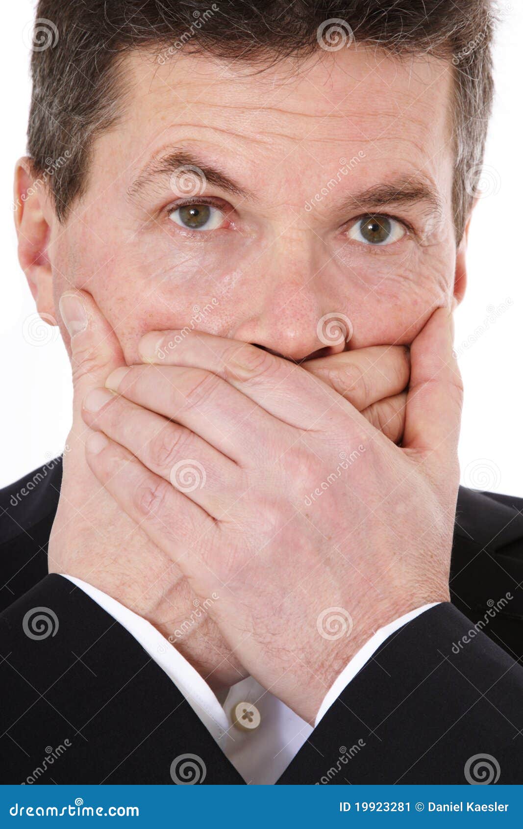 Middle-aged Man Keeps His Mouth Shut Stock Image - Image: 19923281