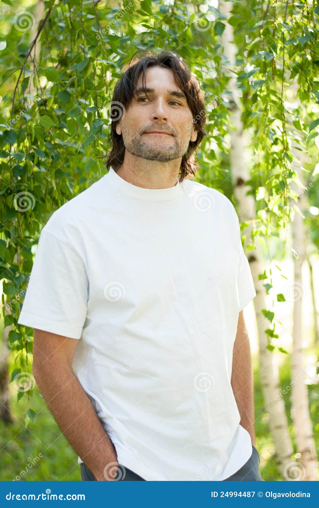 Middle aged man in park stock image. Image of healthy - 24994487