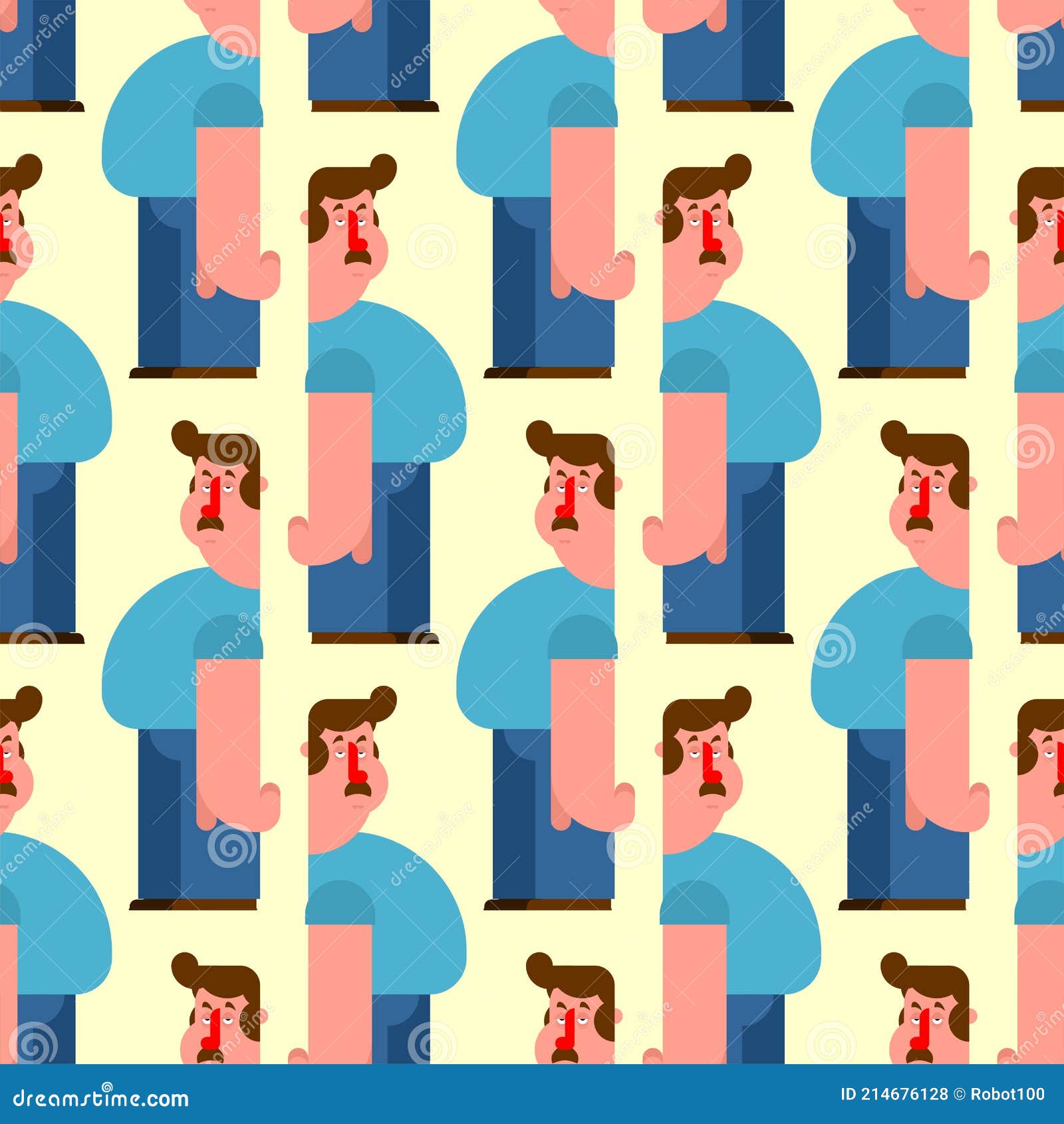 Average Man In Crowd Of Confident Superheroes , Vector Cartoon Stick ...