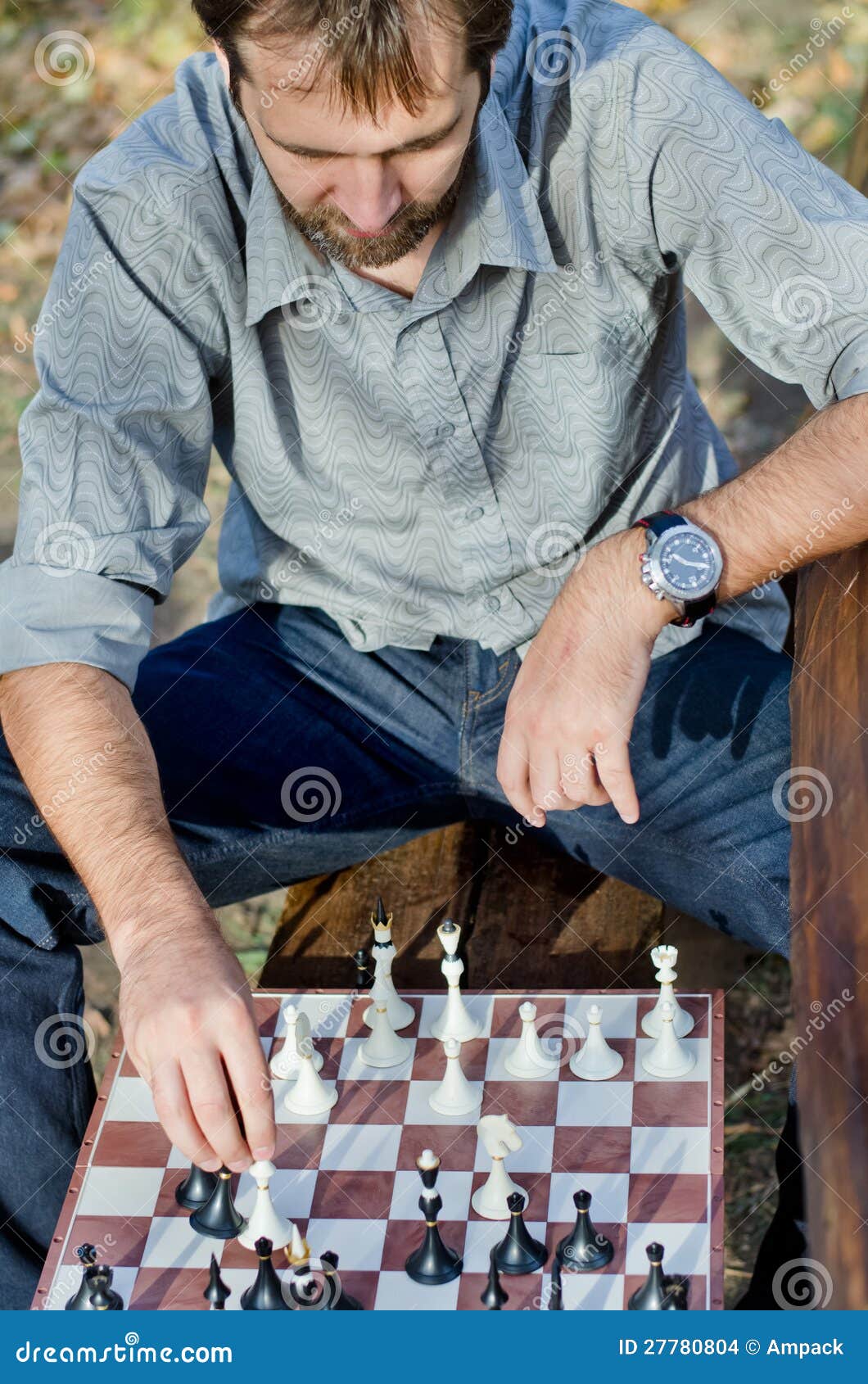 Middle Aged Man Playing Chess Stock Photo - Image of action, ethnicity ...