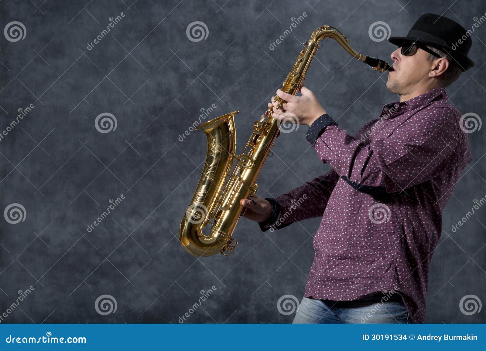 Saxophonist stock photo. Image of grey, person, elegance - 30191534