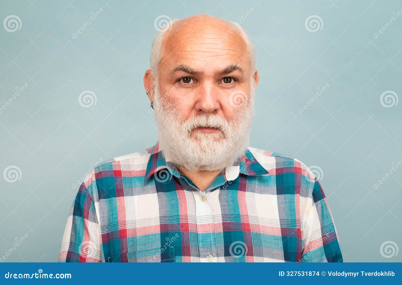 Middle Aged Man. Portrait of Old Bald Man Bearded Man with Grey ...