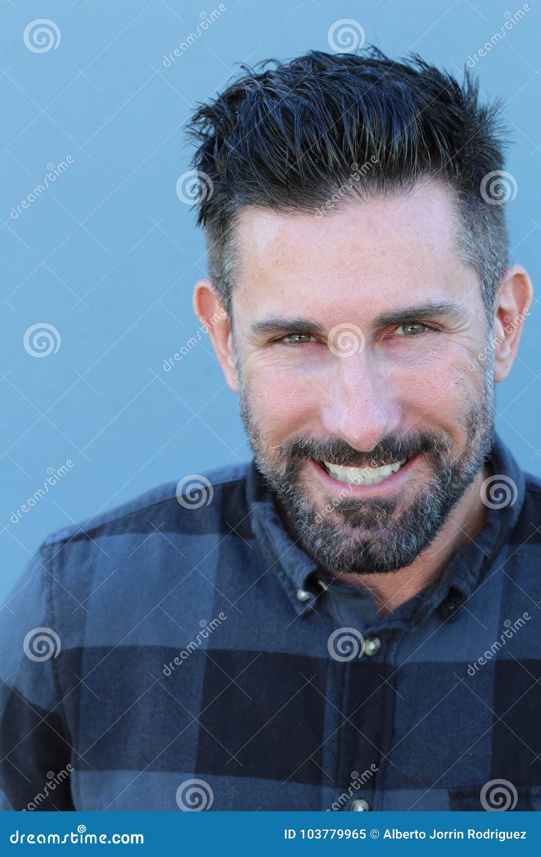 Middle Aged Man Smiling Isolated Stock Image - Image of attractive ...