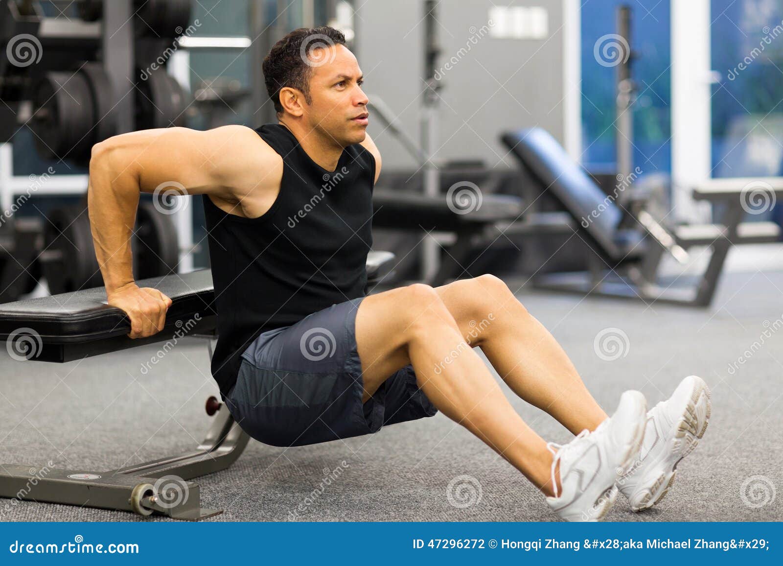 Middle aged man stretching stock photo. Image of muscle - 47296272