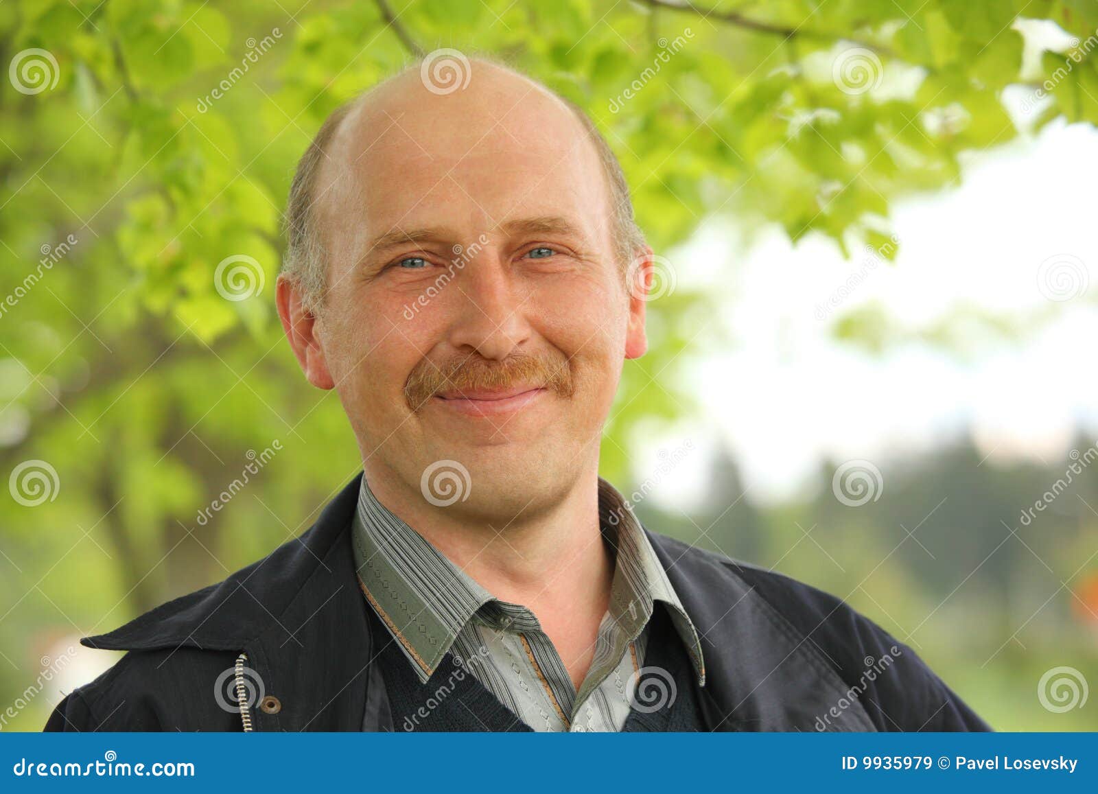 Middle-aged Man in the Summer Park Stock Image - Image of garden ...