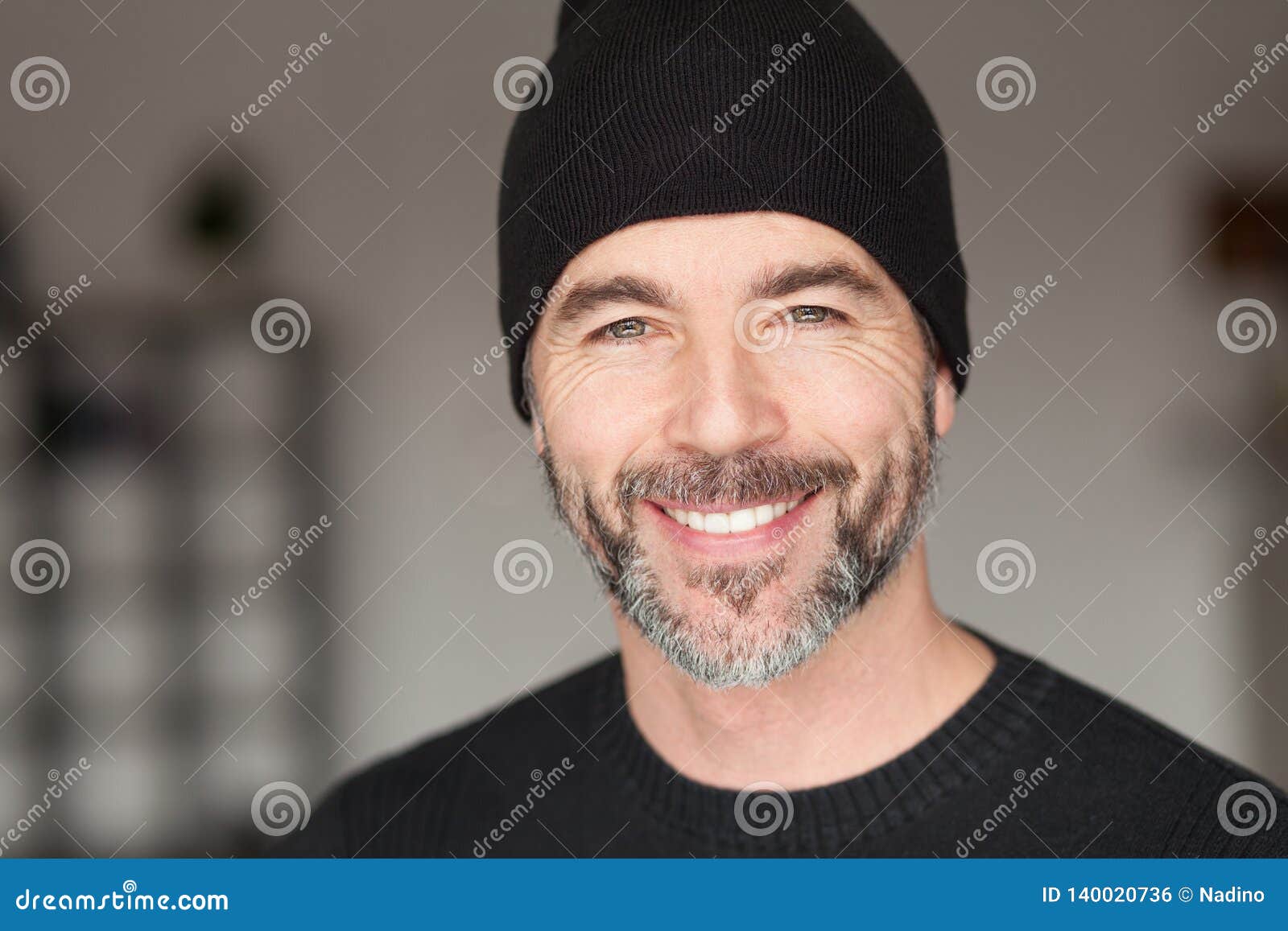 Middle Aged Man Wearing a Toque. Stock Photo - Image of happy ...