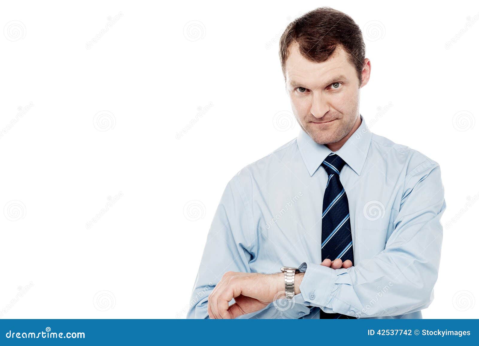 Middle Aged Manager Checking His Watch Stock Photo - Image of positive ...