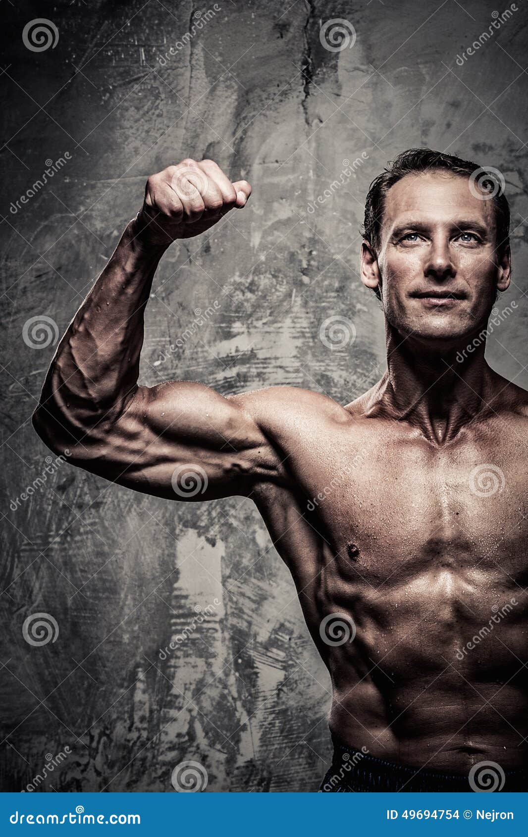 Middle-aged muscular man stock photo. Image of heavy - 49694754