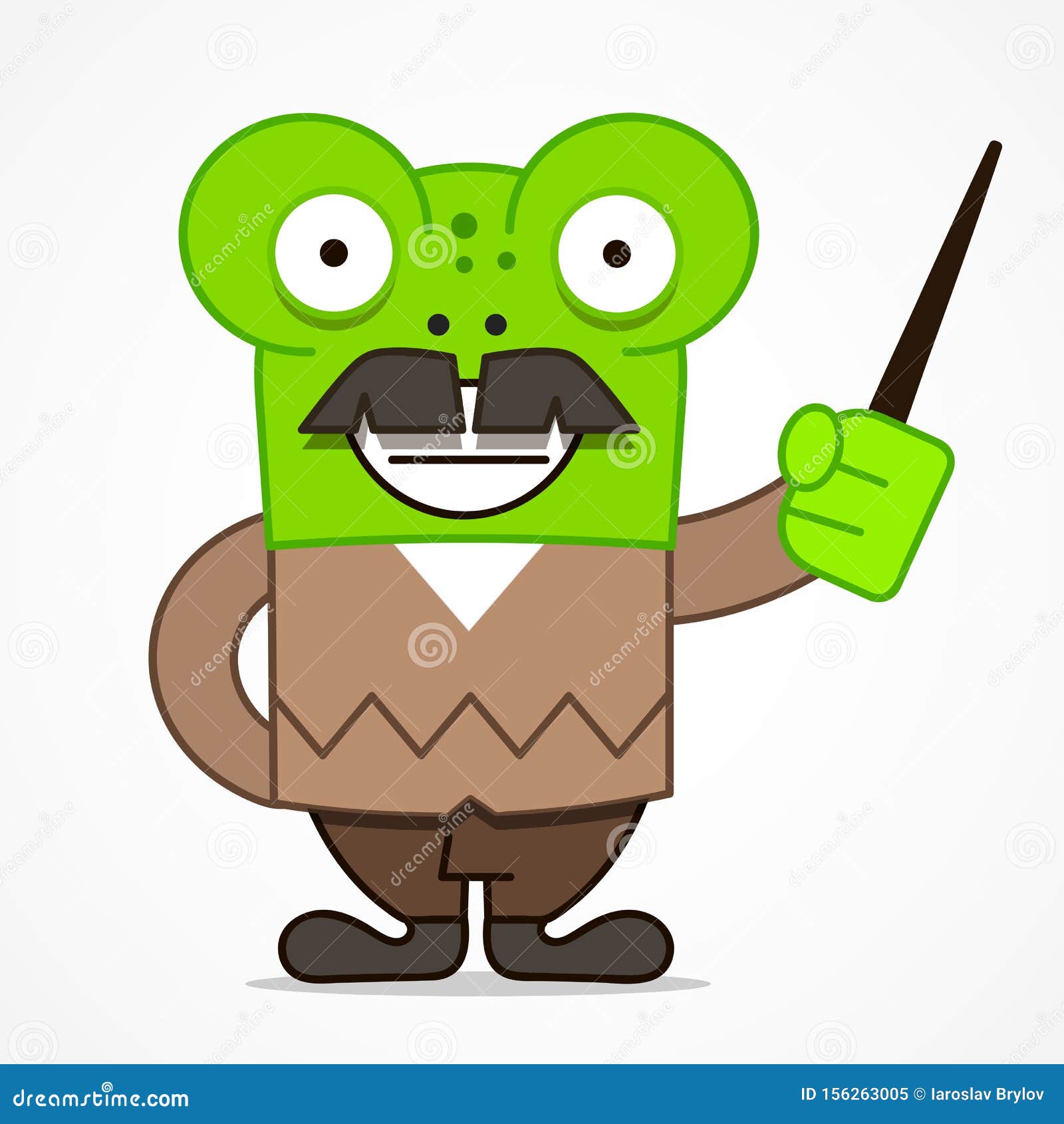 Middle Aged Professor Standing with Pointer, School Teacher Cartoon ...