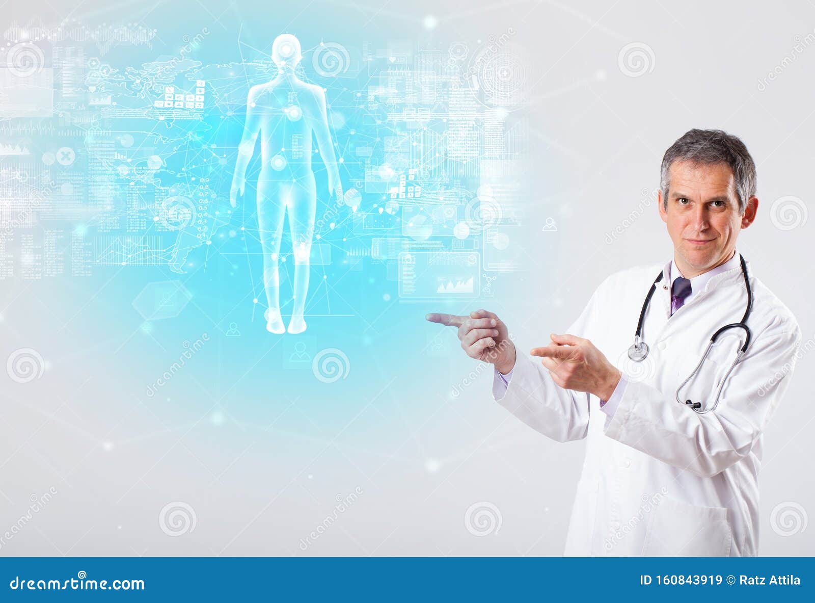 Professional Doctor with Full Body Map Concept Stock Image - Image of ...