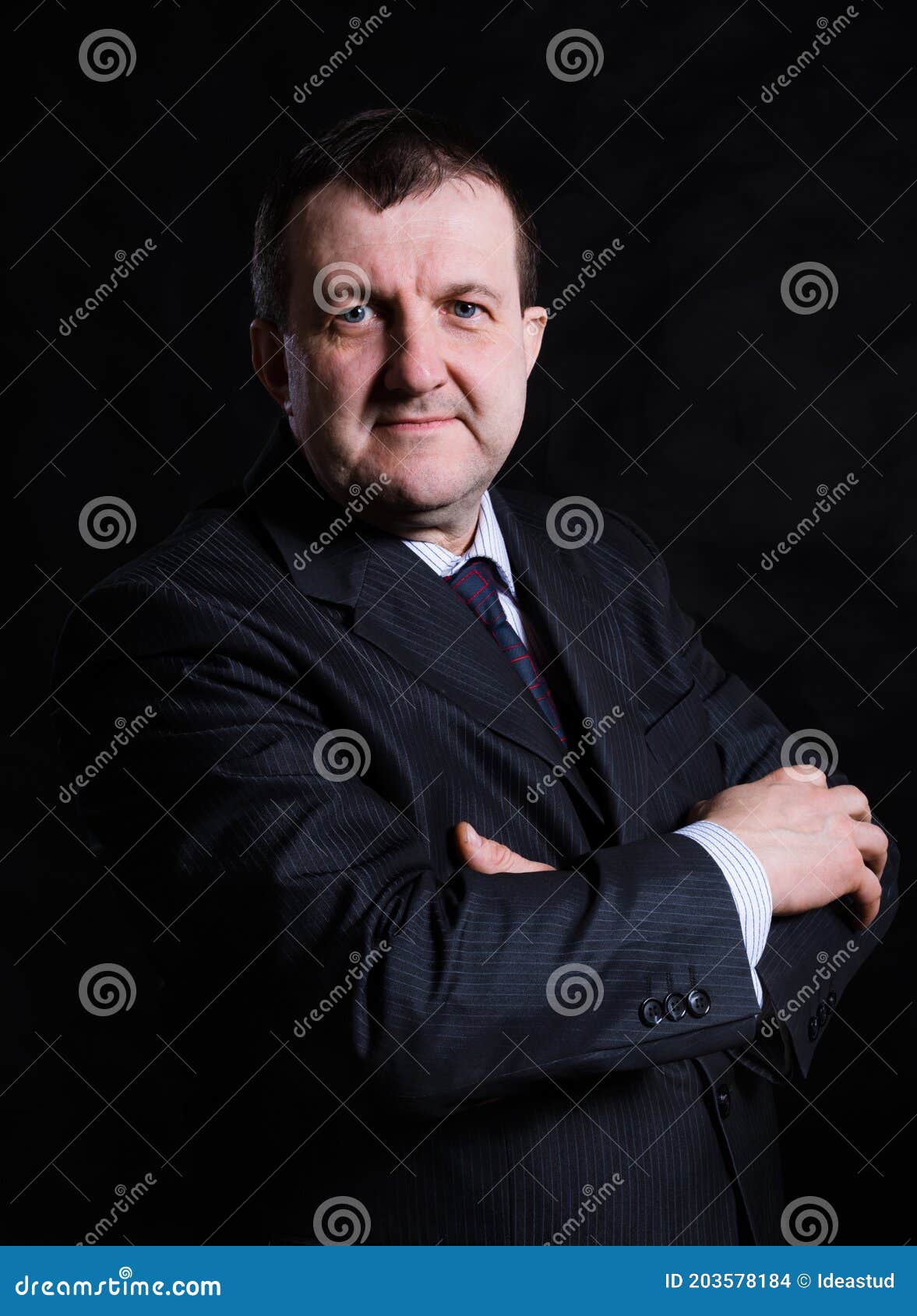 Middle Aged Solid Man Dressed in Suit Studio Portrait Stock Photo ...