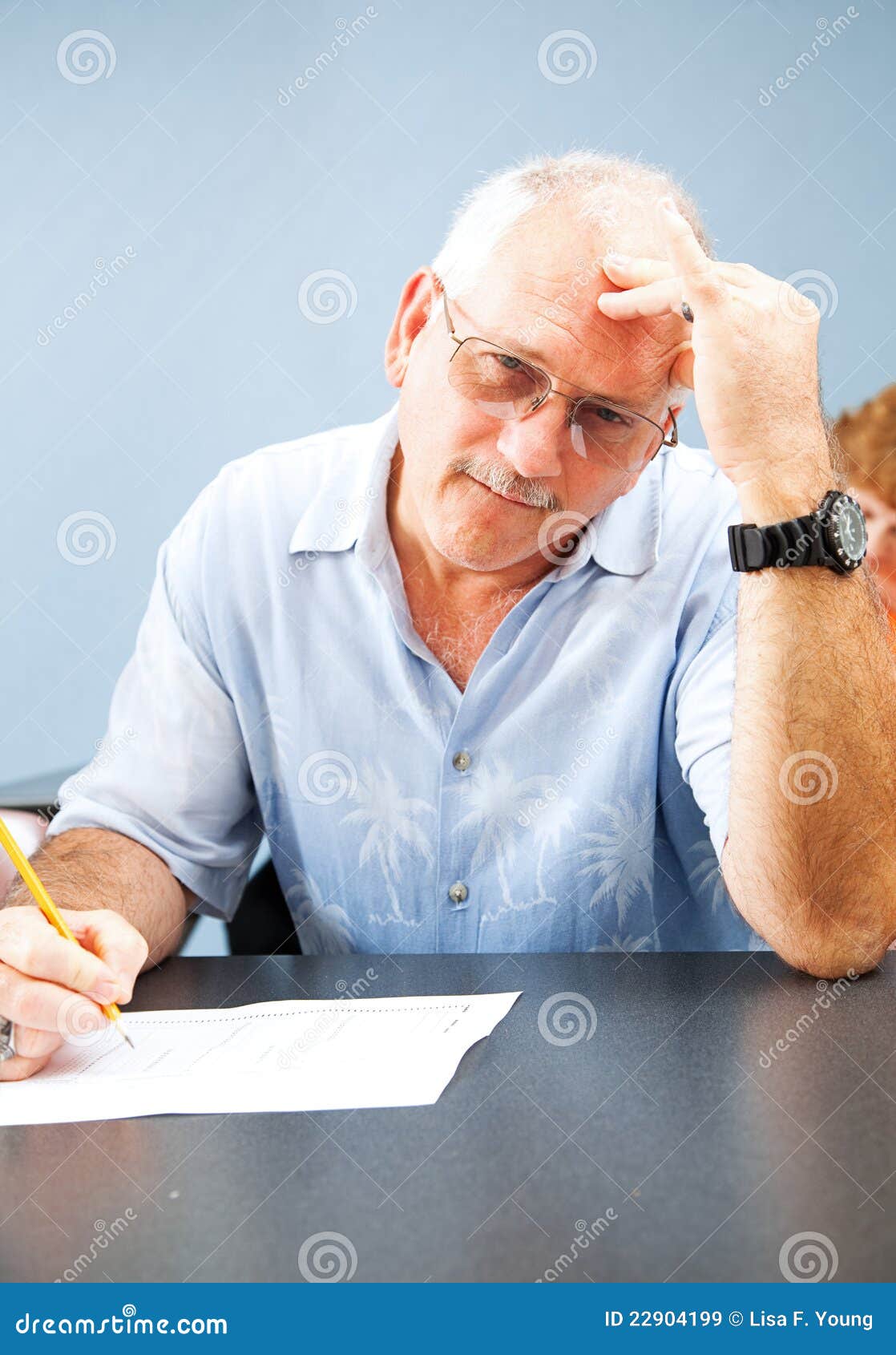 Middle Aged Student - Frustrated Stock Image - Image of student, school ...
