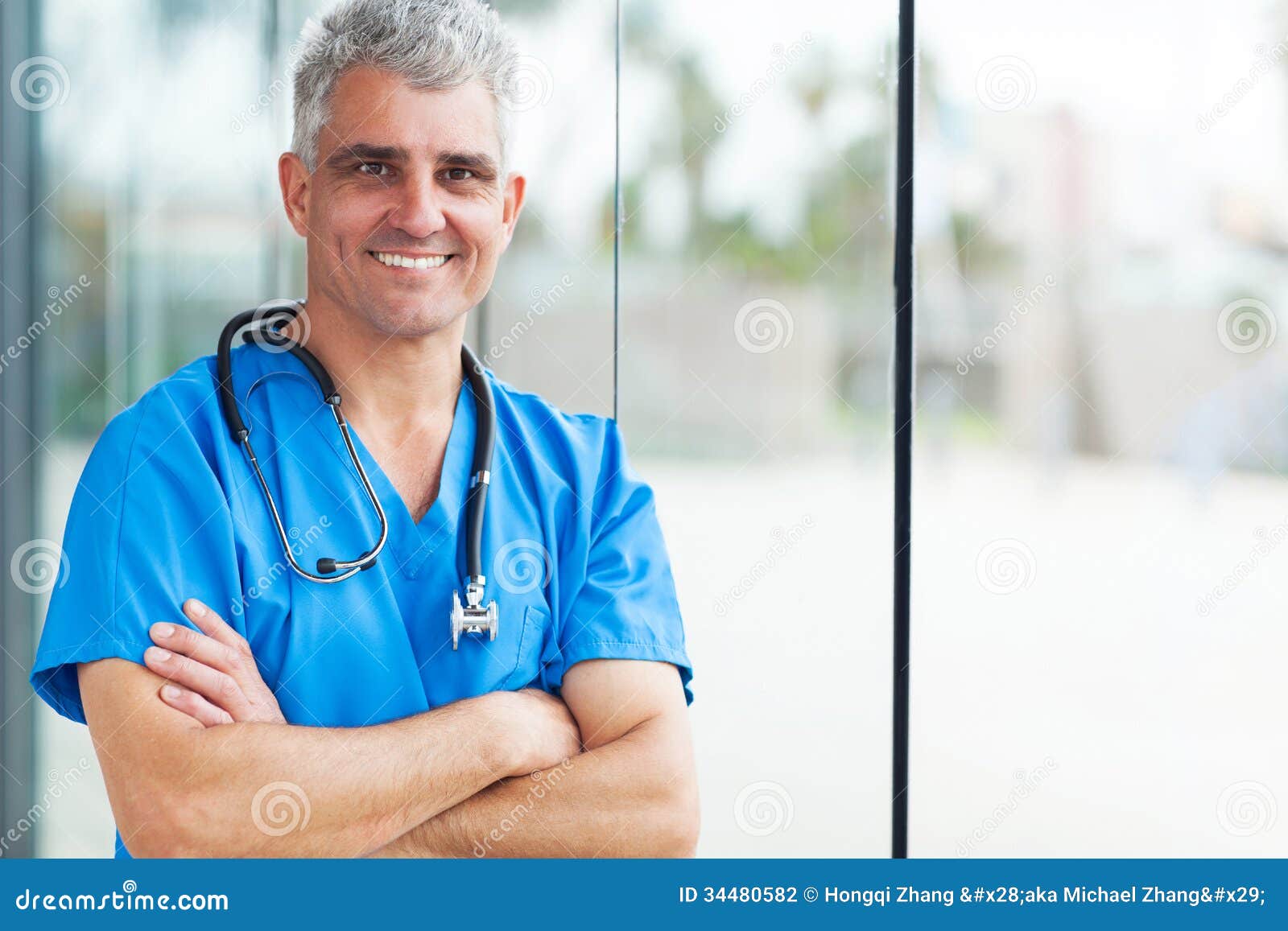 Middle aged surgeon stock photo. Image of arms, handsome - 34480582