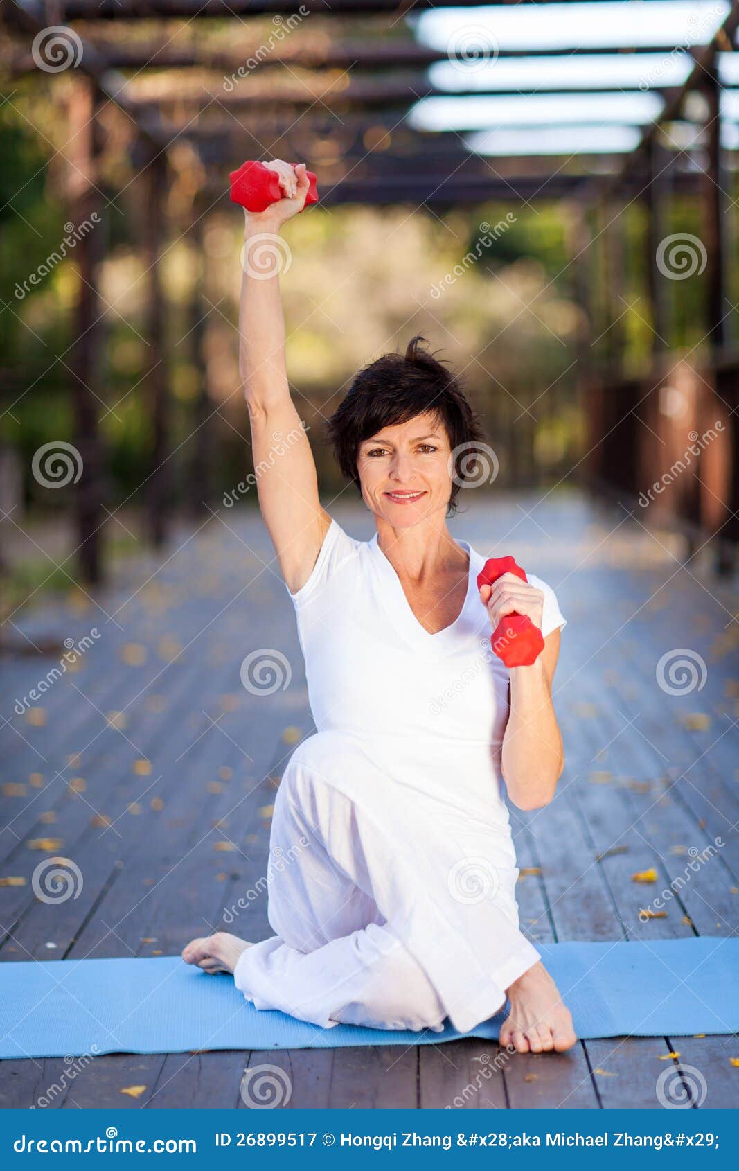 Middle aged woman exercise stock image. Image of peaceful - 26899517