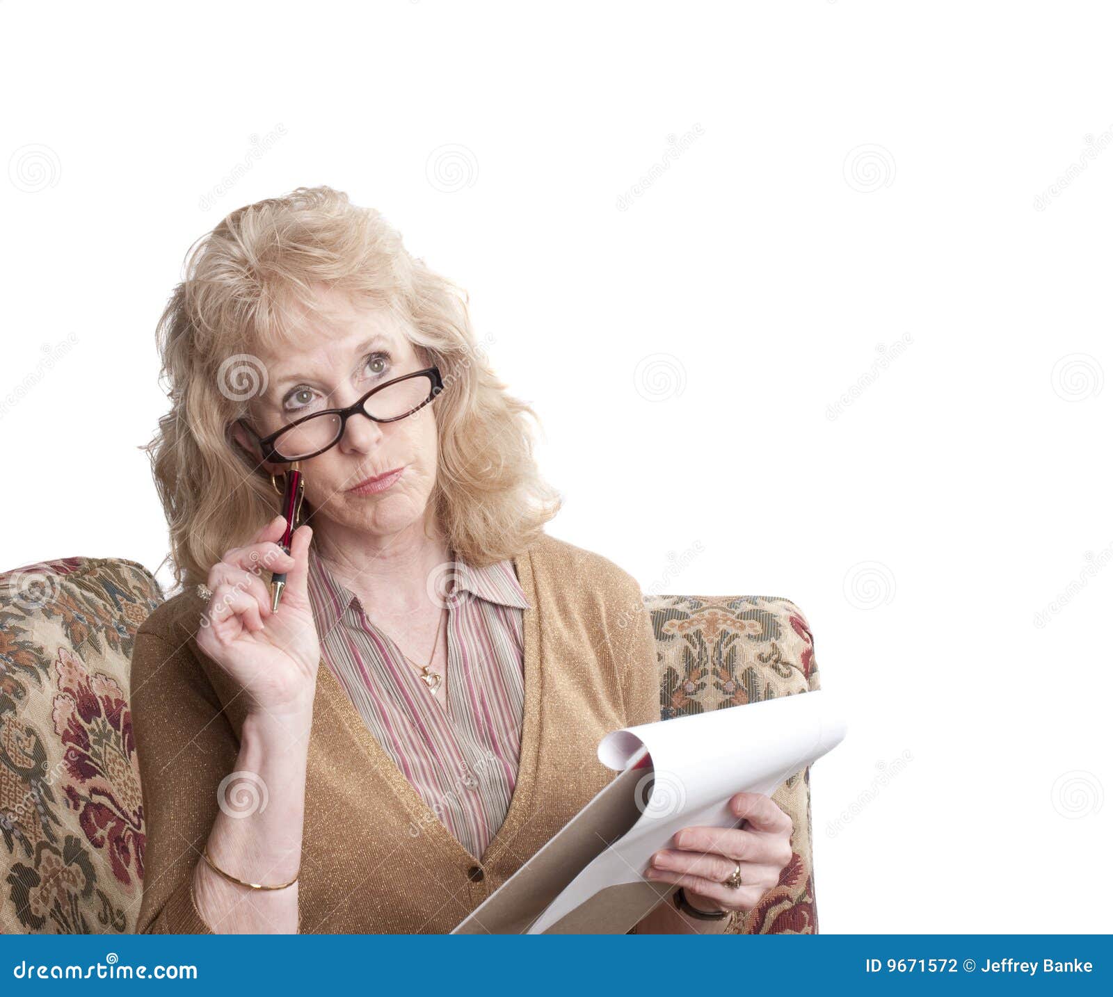 Middle-aged Woman Looking Perplexed Stock Photo - Image of enjoying ...