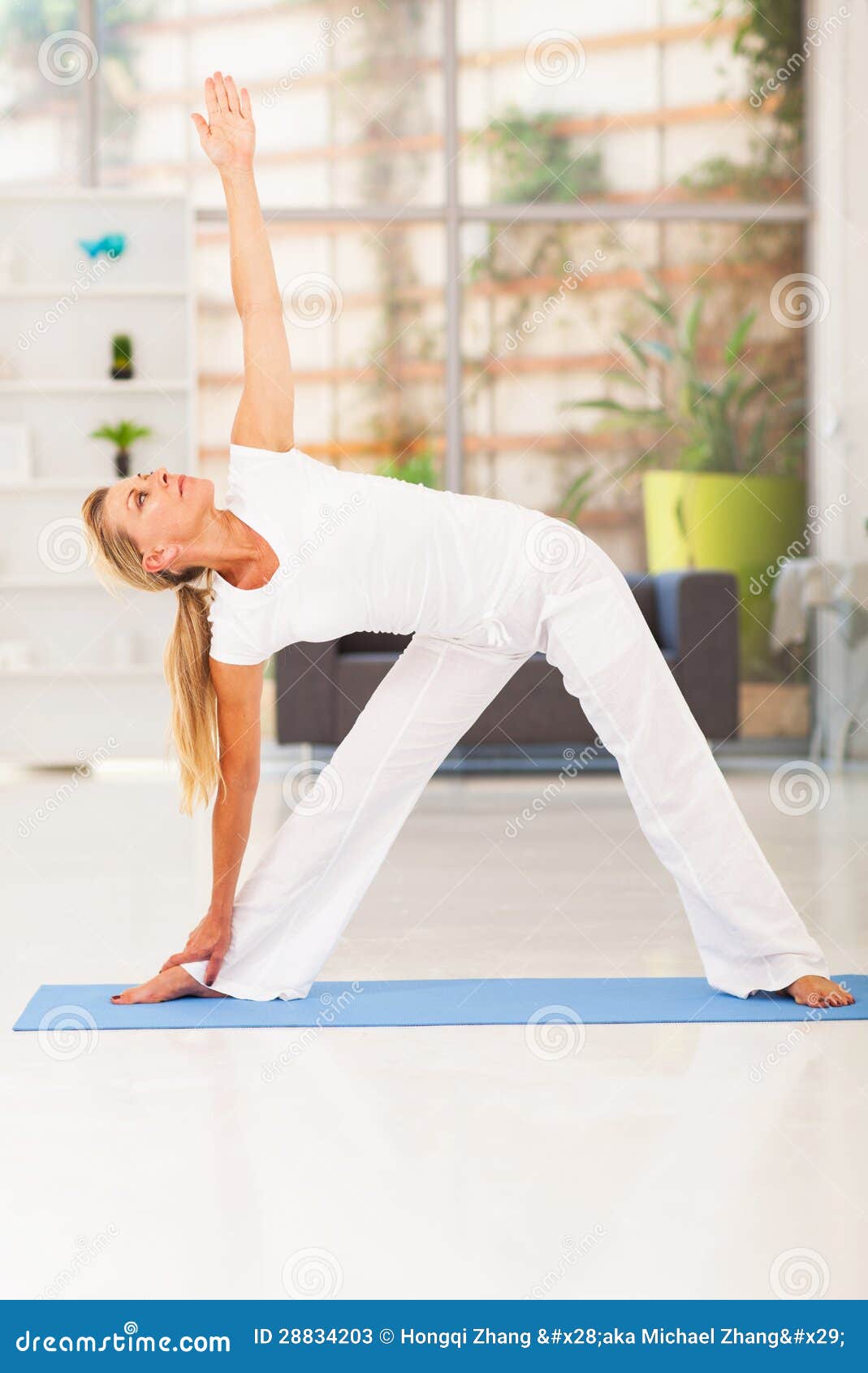 Middle aged woman workout stock image. Image of room - 28834203