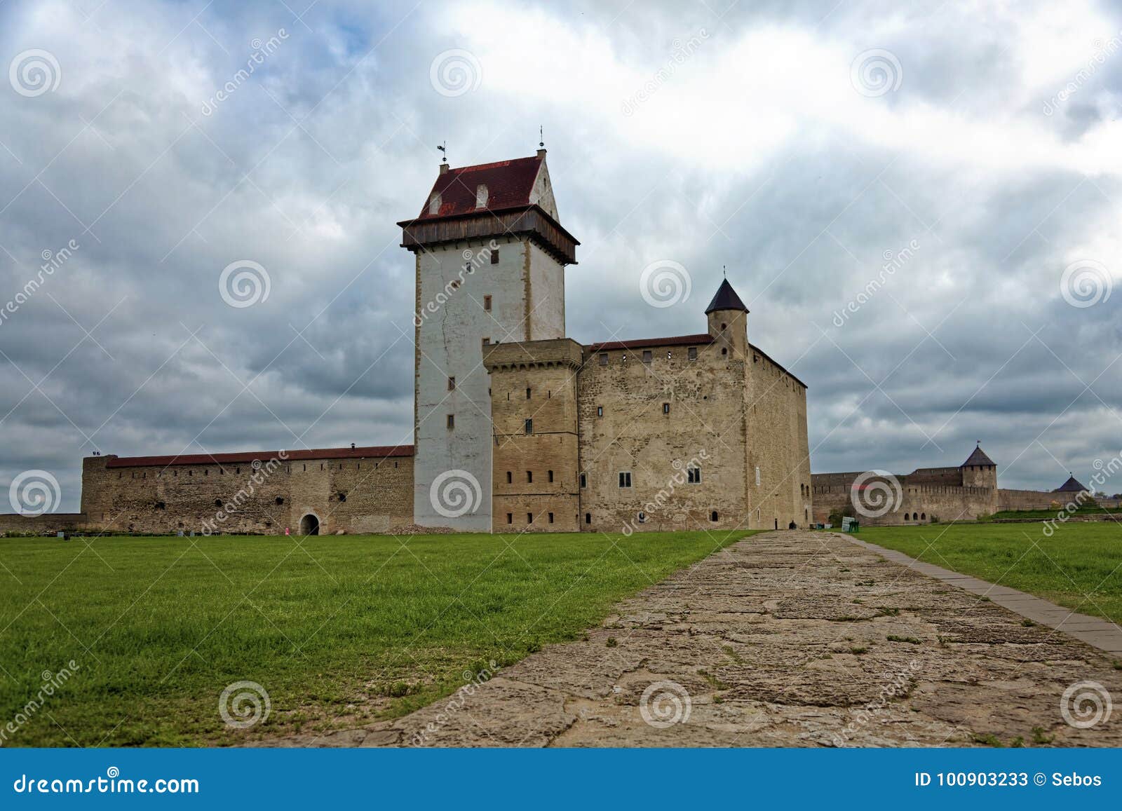 Middle Ages Hermann Castle in Narva, Estonia. Stock Image - Image of ...