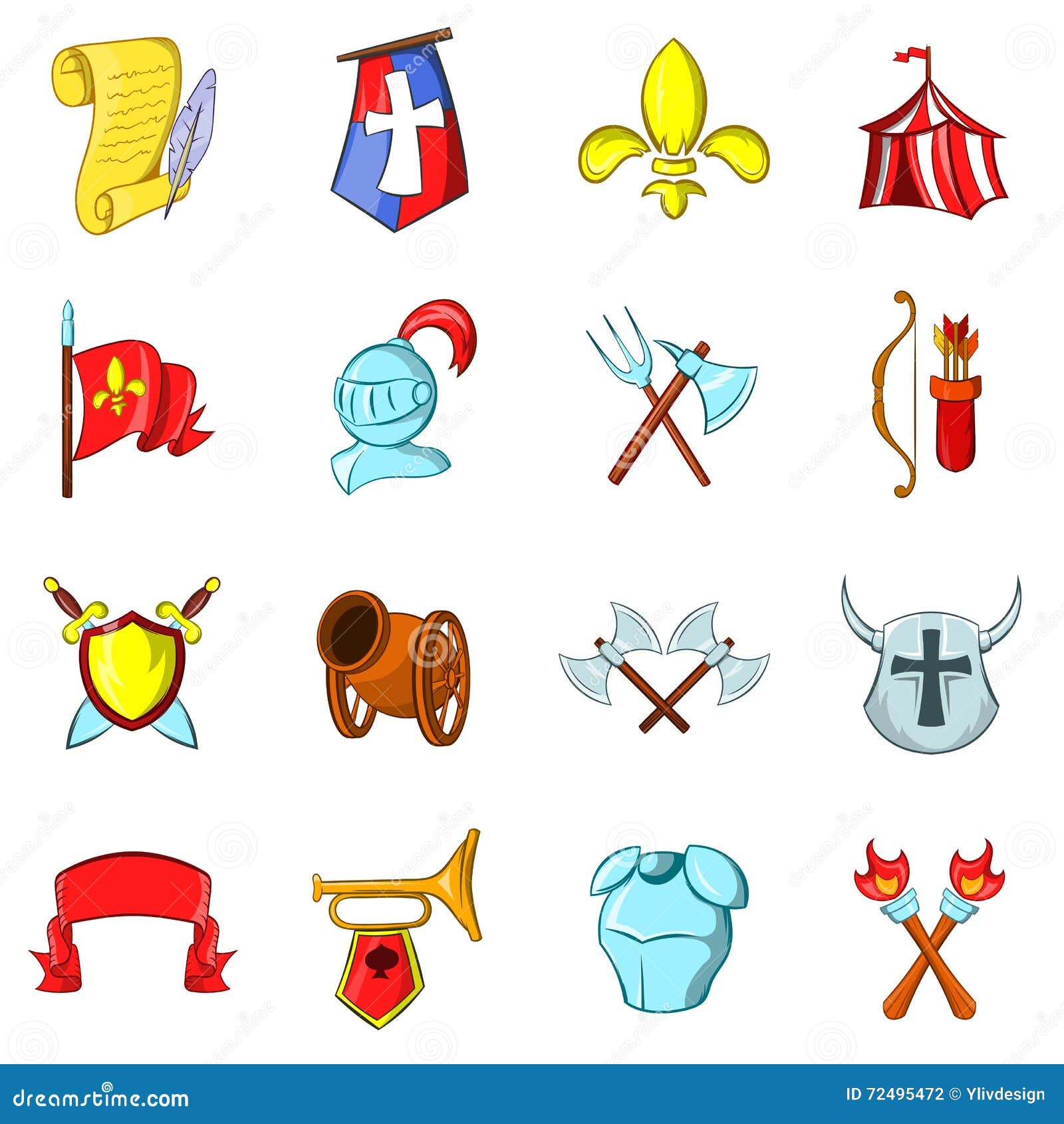 The middle ages icons set stock vector. Illustration of heritage - 72495472