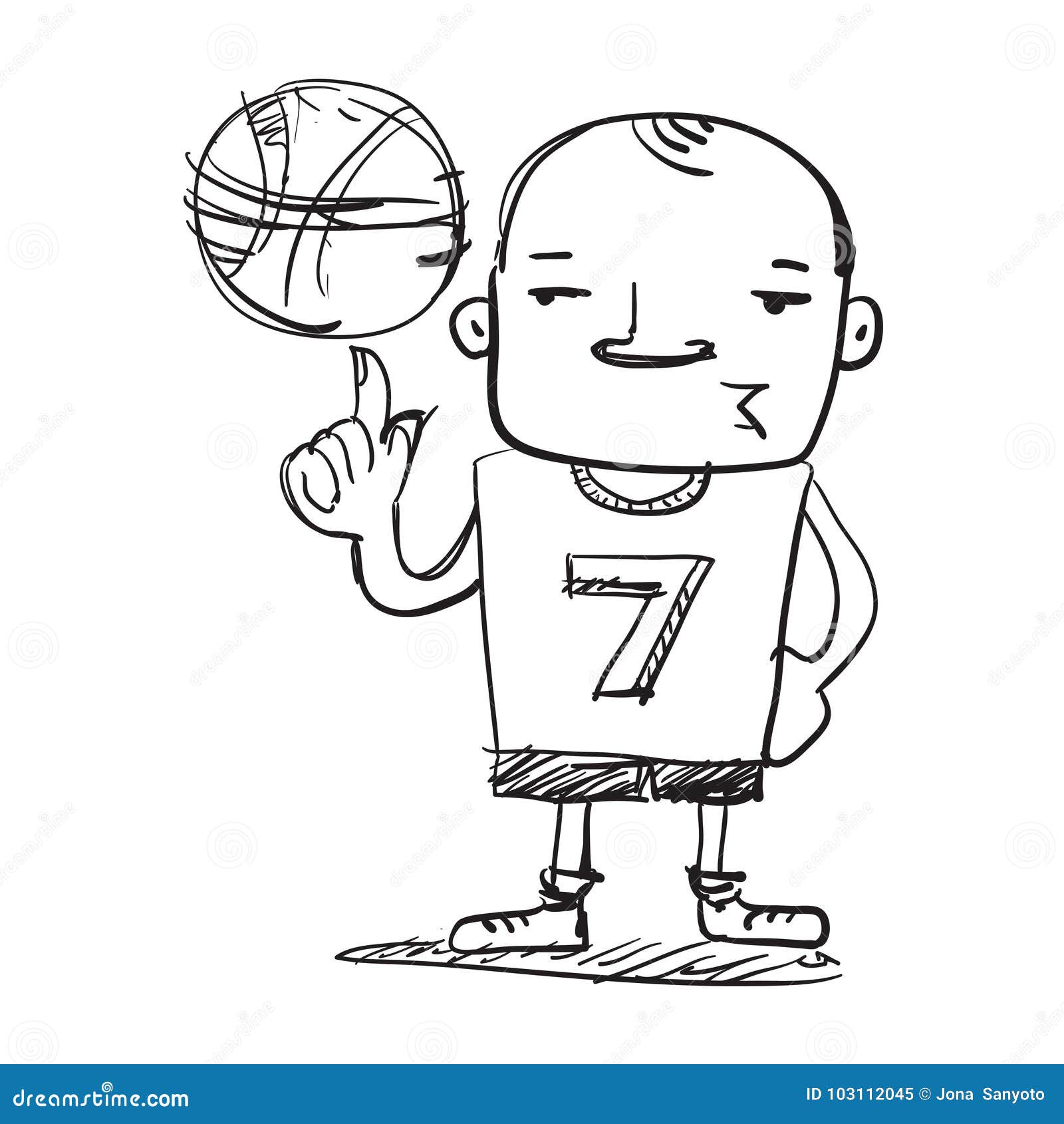 Man Playing Ball Doodle Vector Illustration Stock Vector - Illustration ...