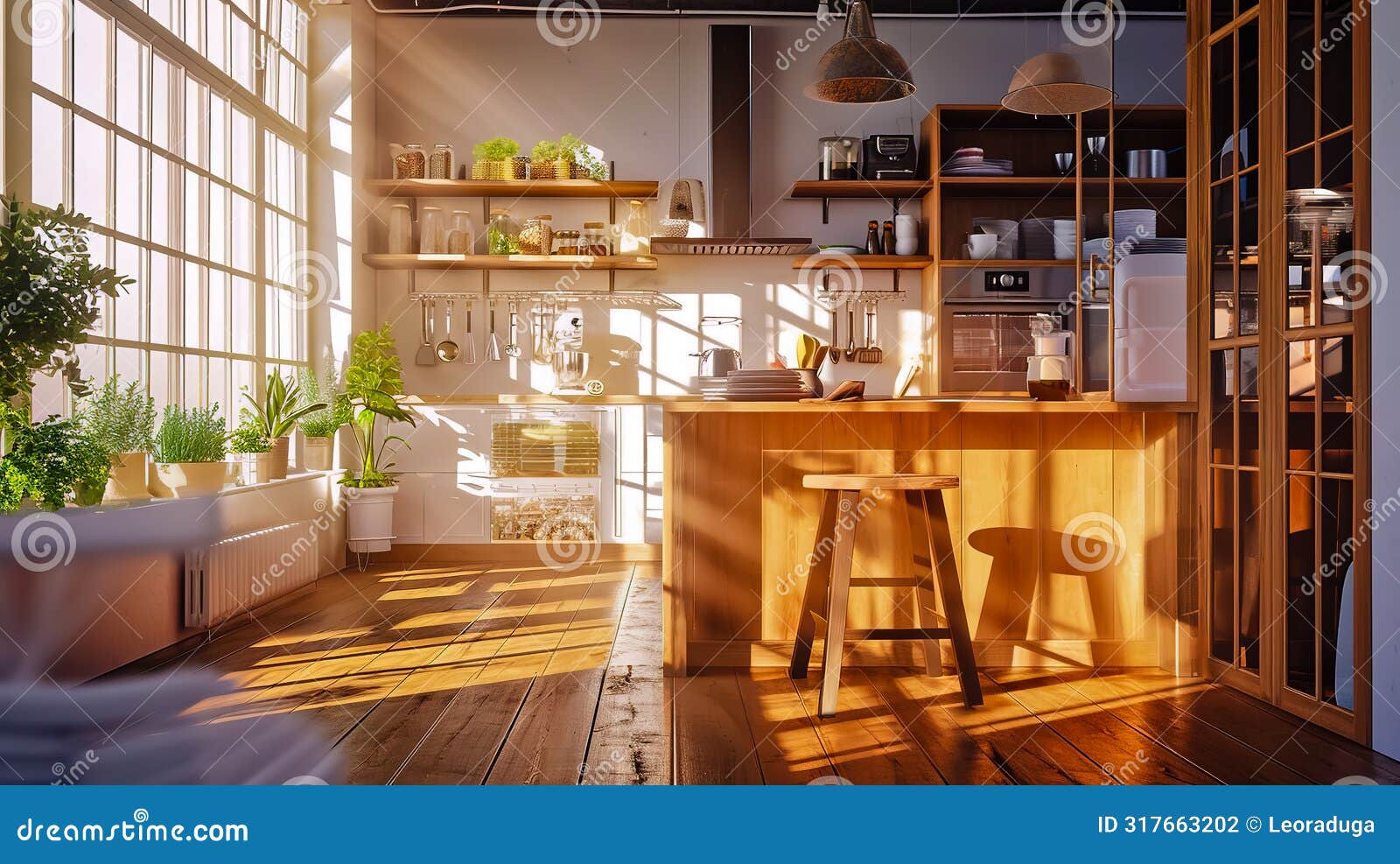 Middle Class Modern Kitchen Design in the Germany Stock Illustration ...