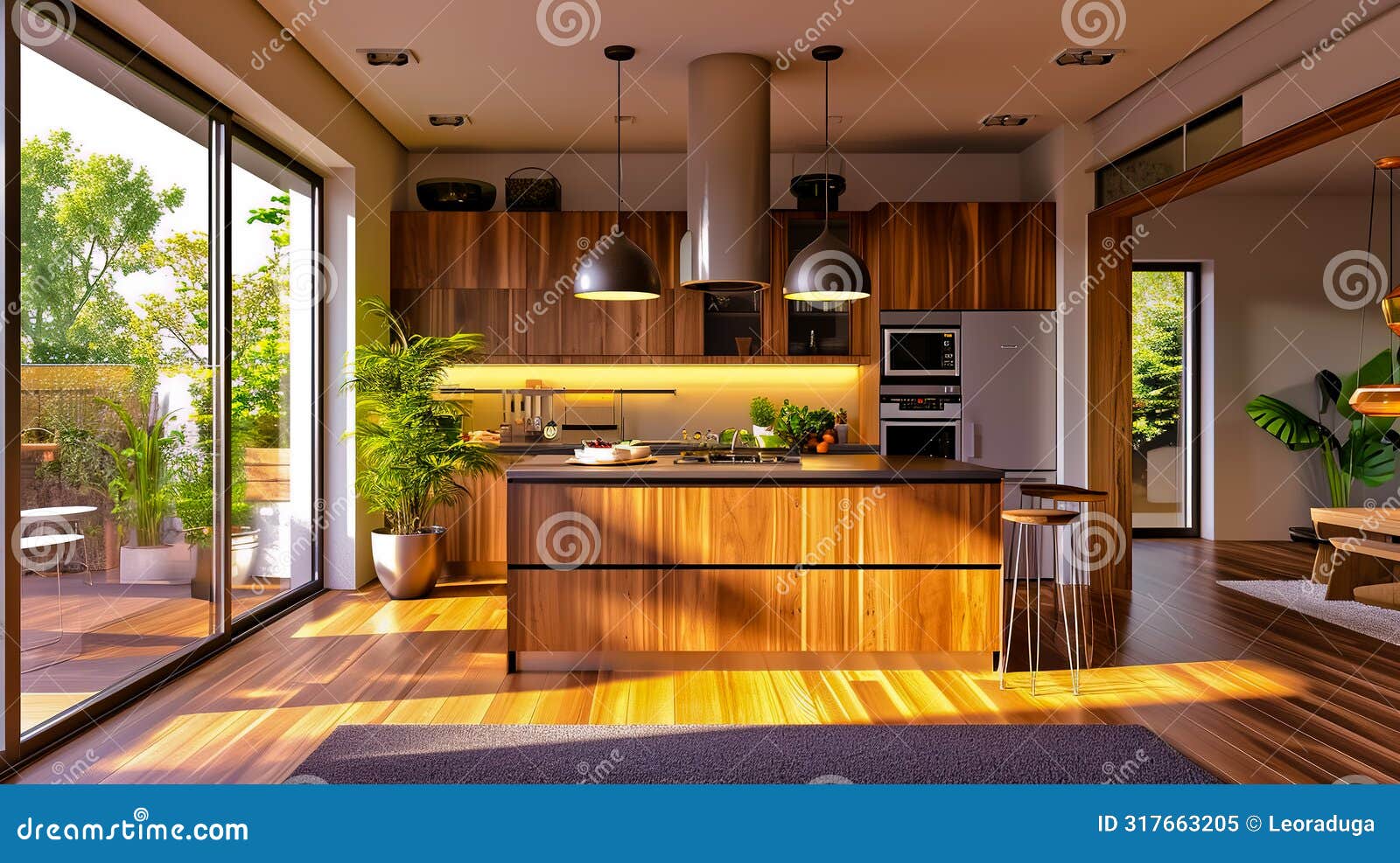 Middle Class Modern Kitchen Design in the Germany Stock Illustration ...