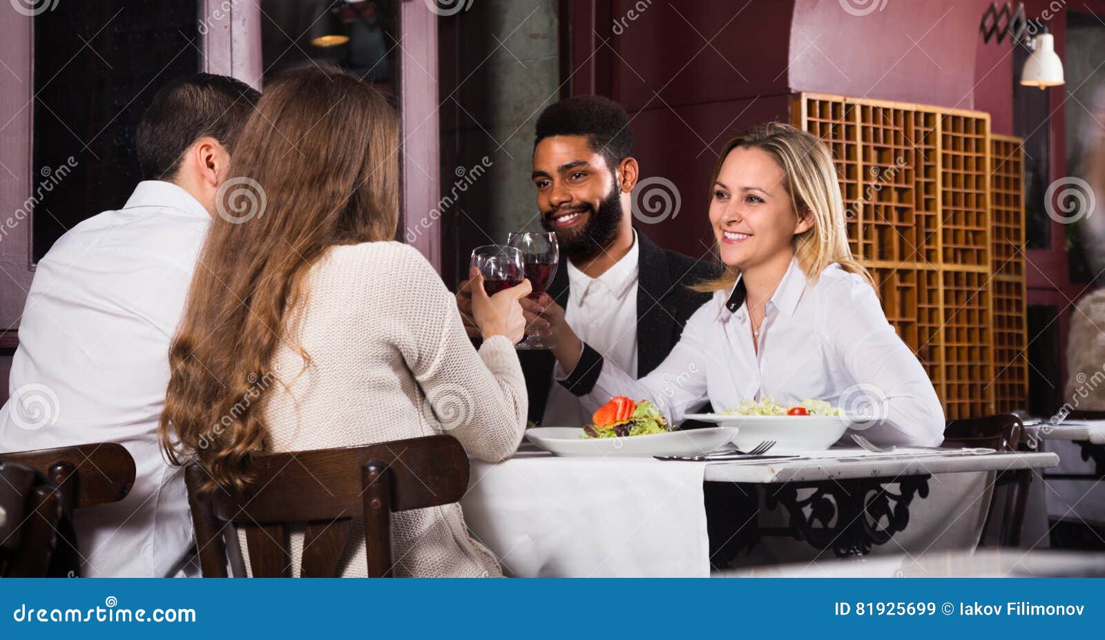 Middle Class People Enjoying Food Stock Image - Image of male ...