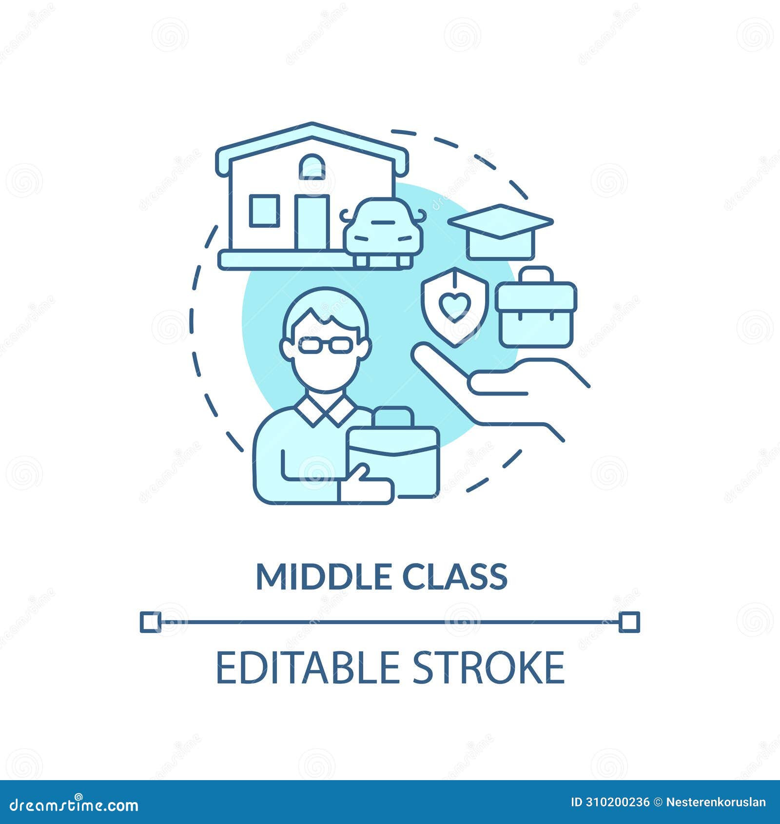 Middle Class Soft Blue Concept Icon Stock Vector - Illustration of ...