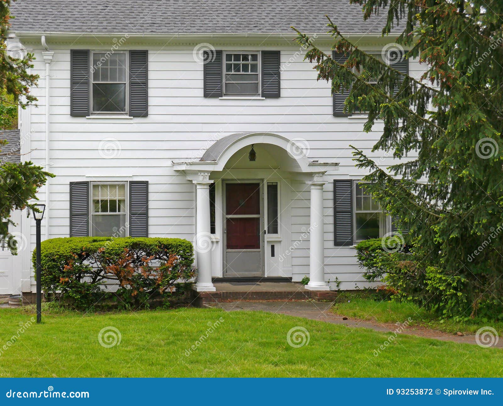 Middle Class Suburban House Stock Photo - Image of wooden, pine: 93253872