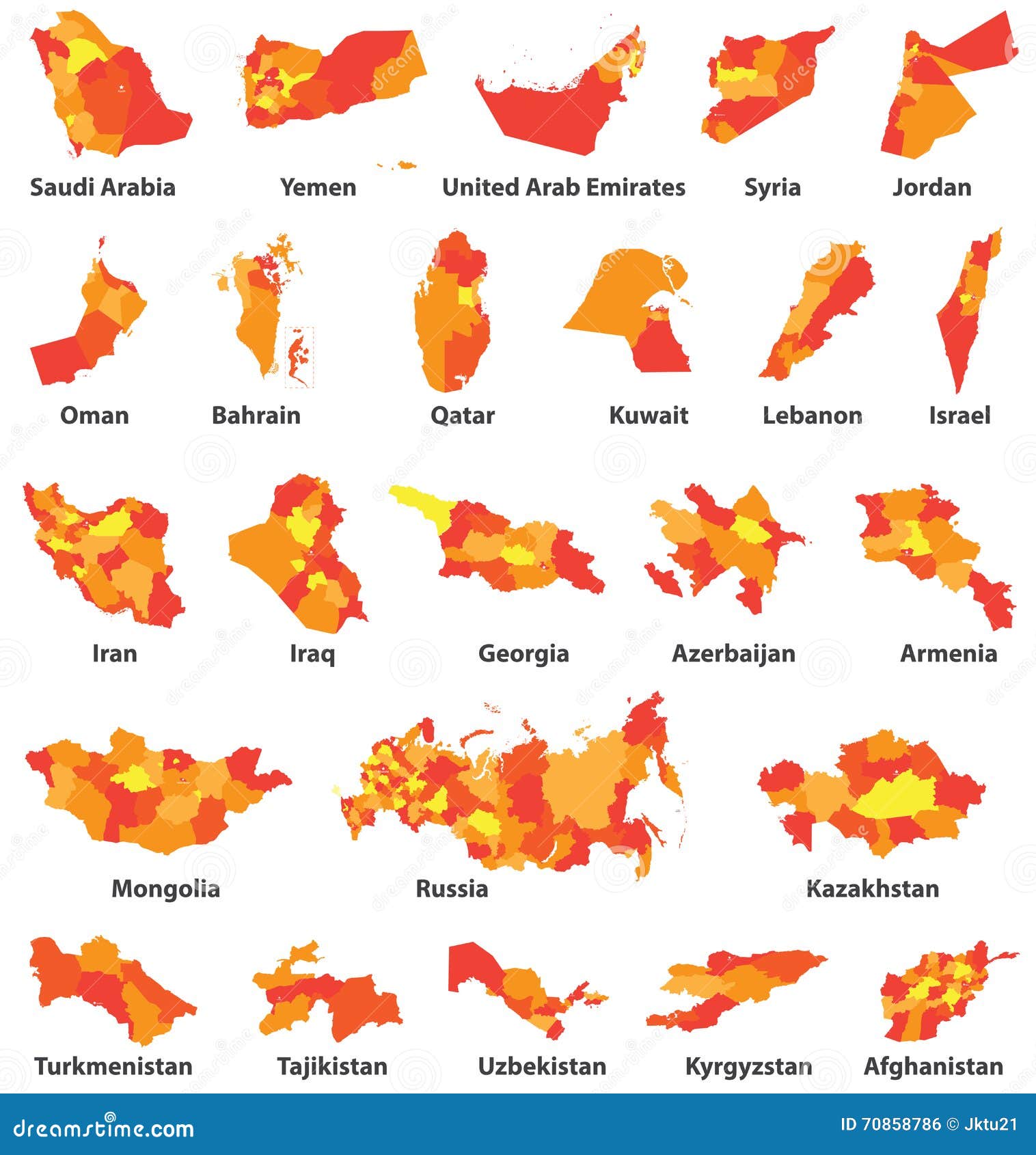 Middle East And Arabic Countries Vector Maps | CartoonDealer.com #70858786
