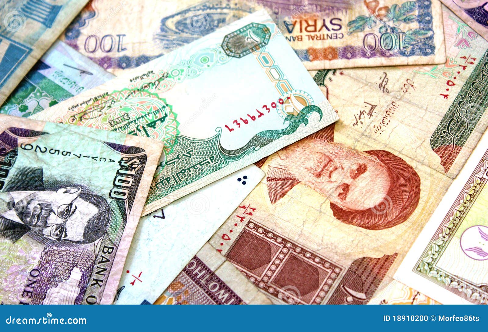 Middle East Banknotes stock photo. Image of colours, face - 18910200