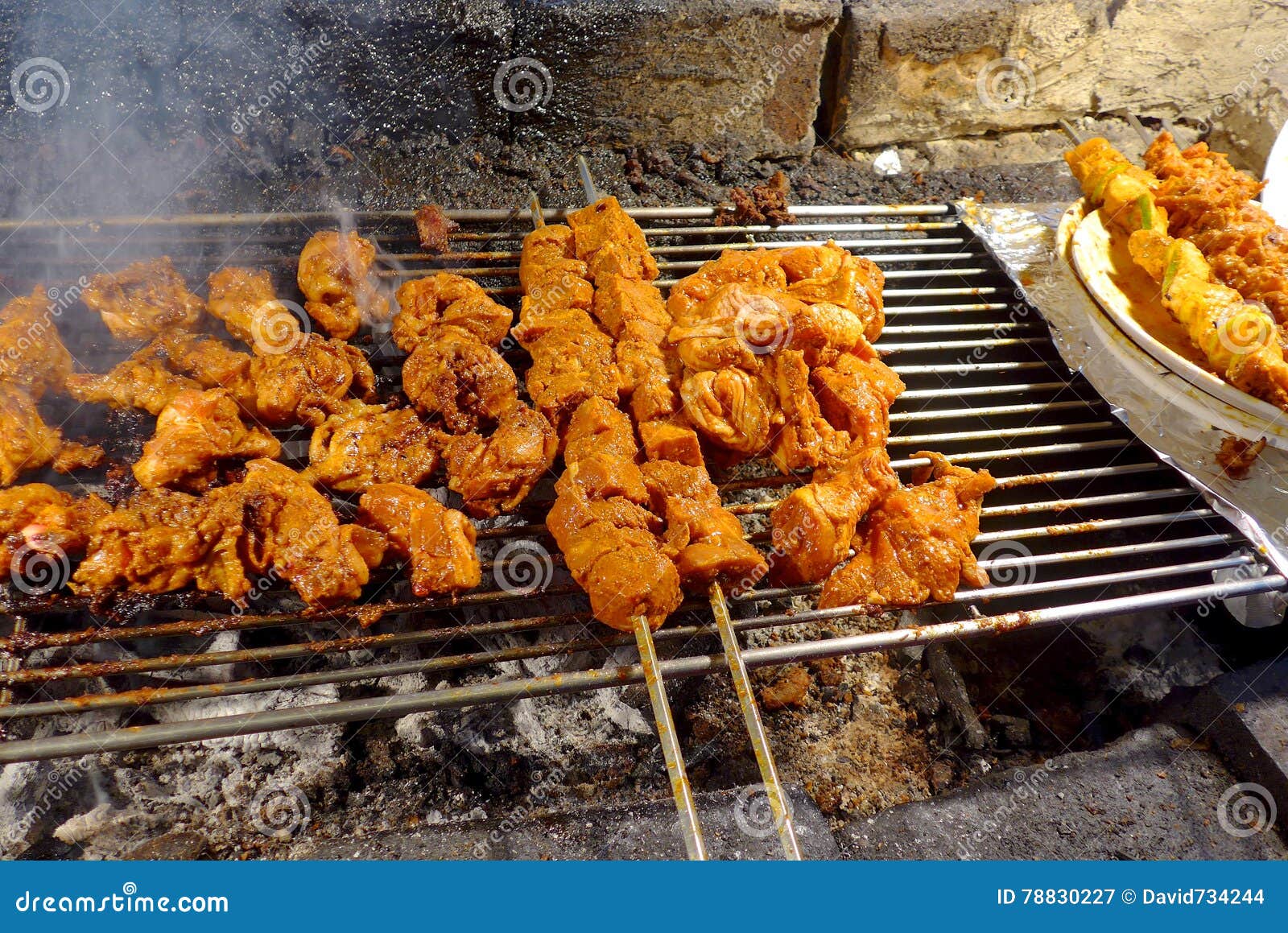 Middle East Barbecue Closeup Stock Image - Image of chinese, sticky ...