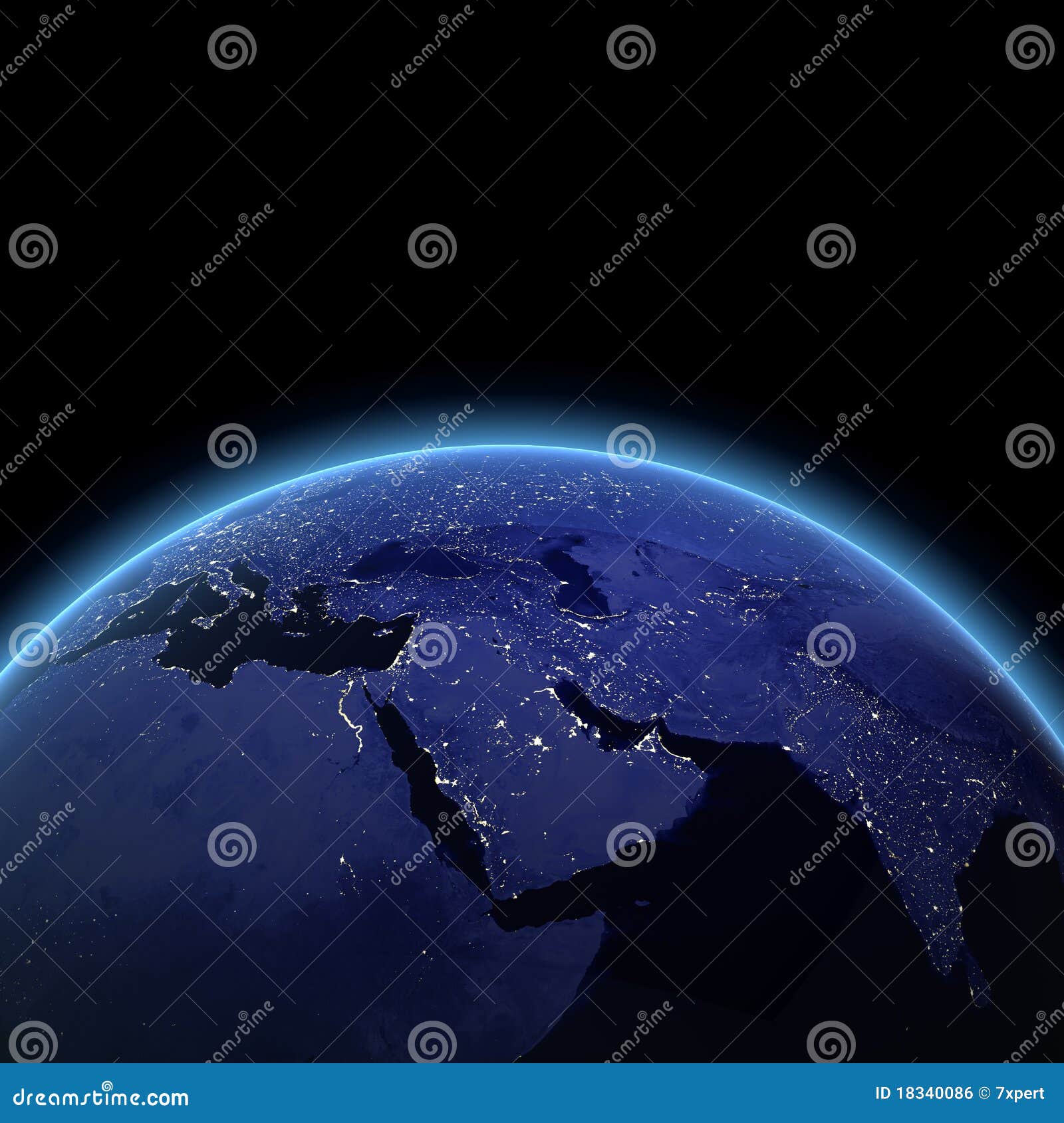 Middle east at night stock illustration. Illustration of shape - 18340086