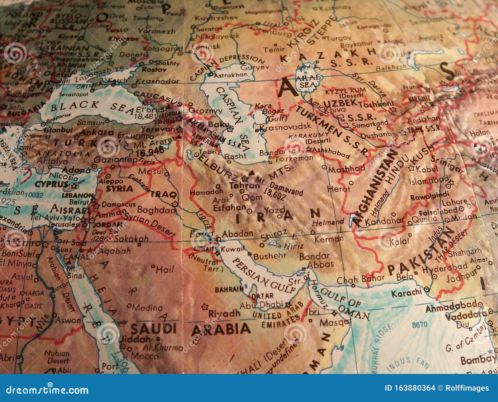 Middle East old map stock illustration. Illustration of afghanistan ...