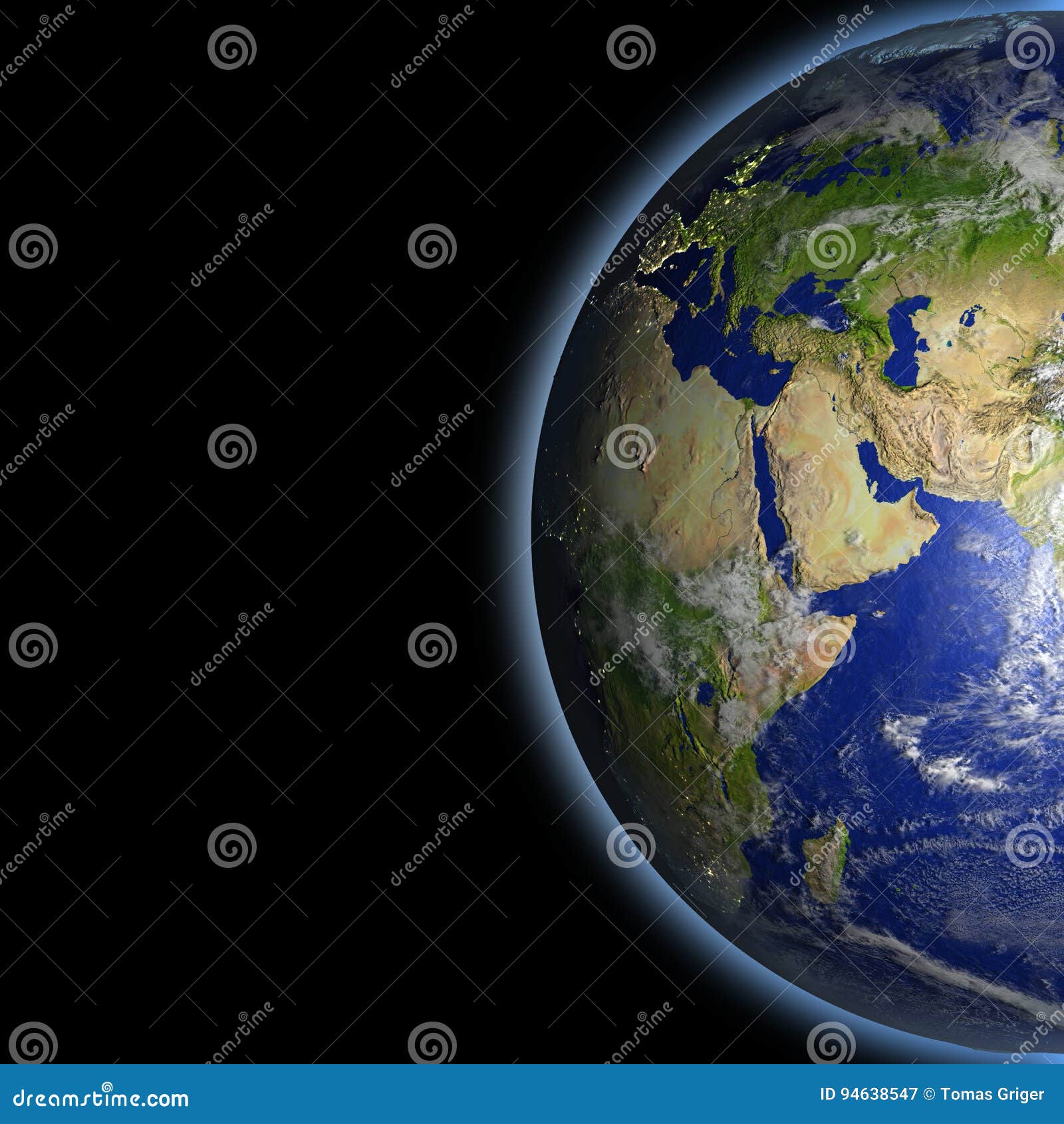 Middle East from space stock illustration. Illustration of astronomy ...