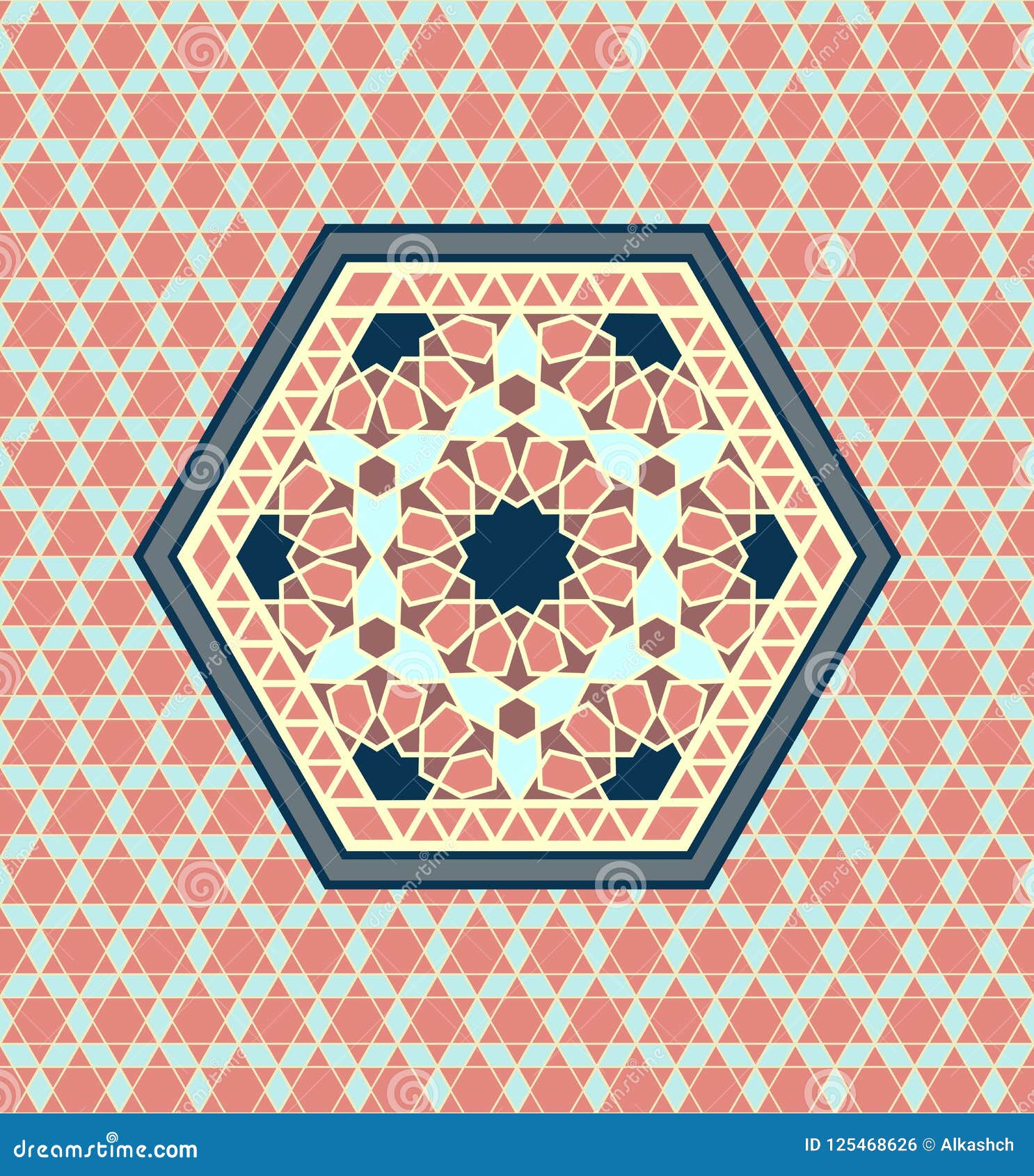 Middle East Style Hexagonal Pattern on Seamless Background Stock Vector ...