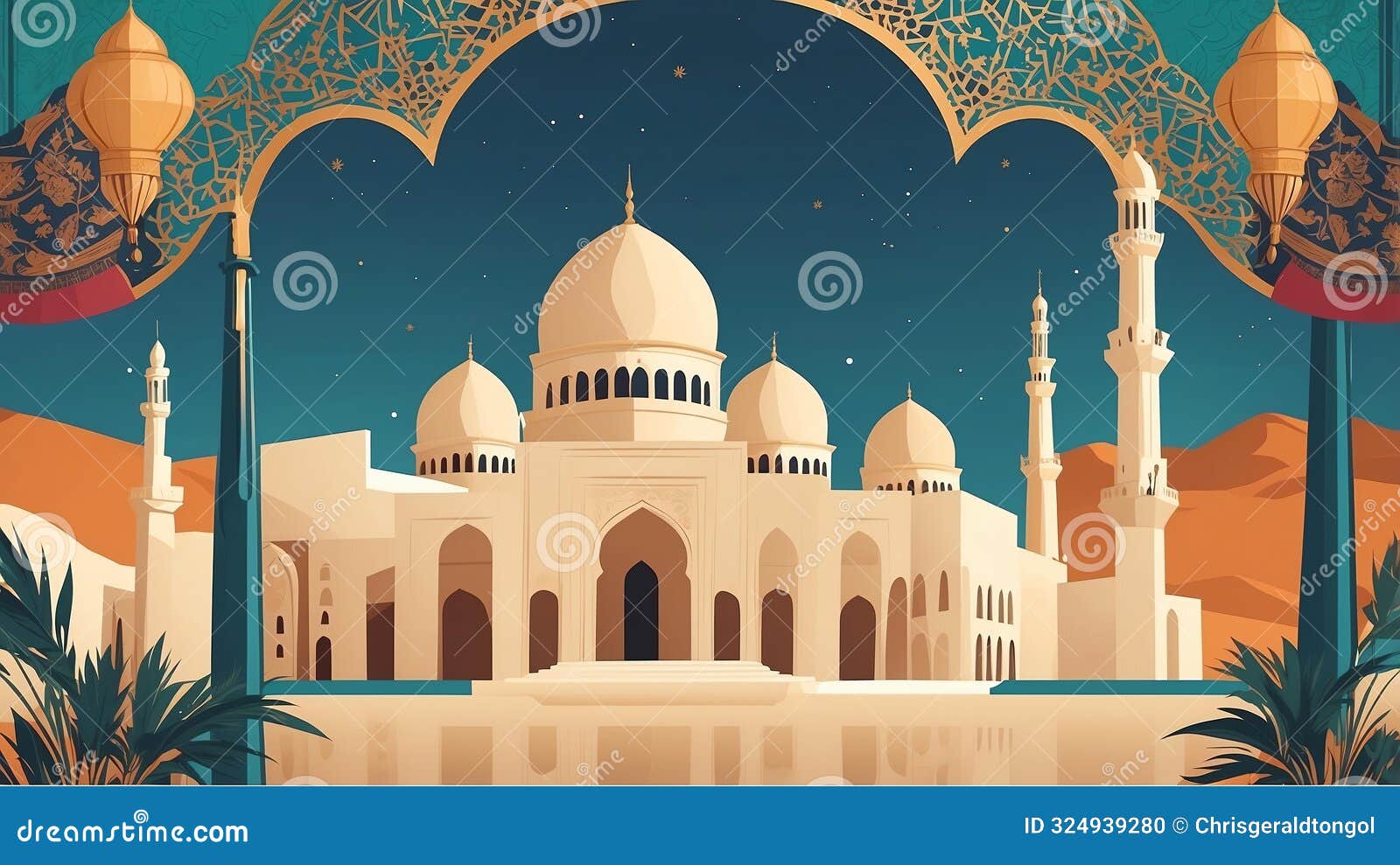 Middle East Themed Wallpaper for Presentations and Off Ai Generated ...