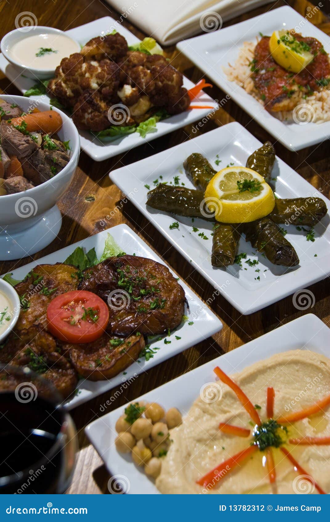 Middle Eastern Appetizer Spread Stock Photo - Image of carrot, leaves ...