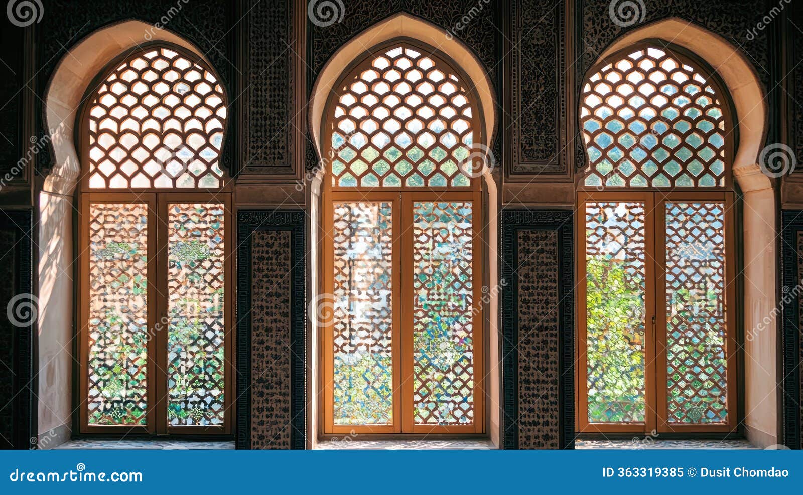 Middle Eastern Architecture with Intricate Window Designs Showcasing ...