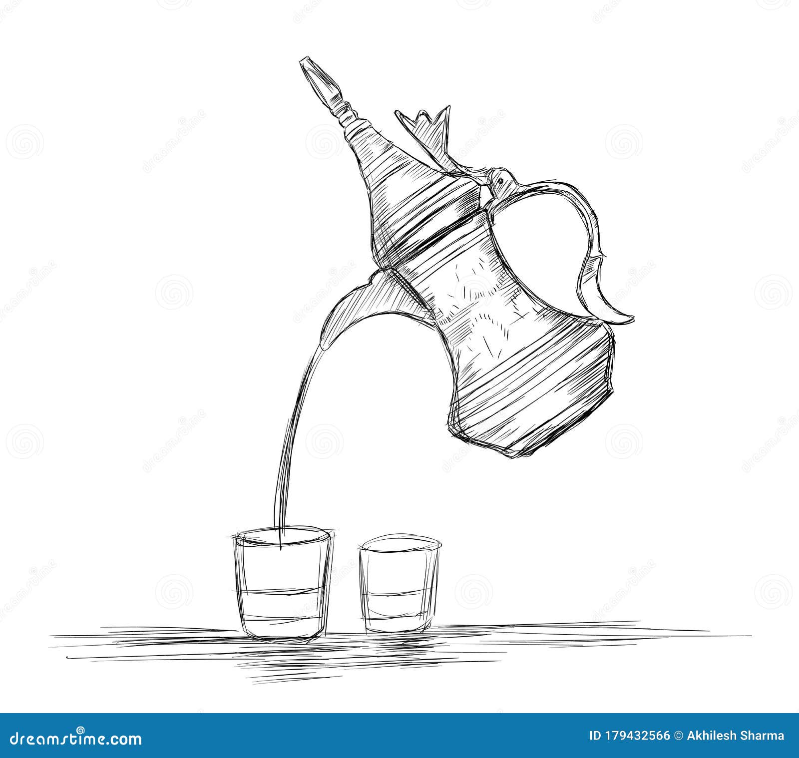 Middle Eastern Culture Dallah - Vector Illustration of the Arabic ...